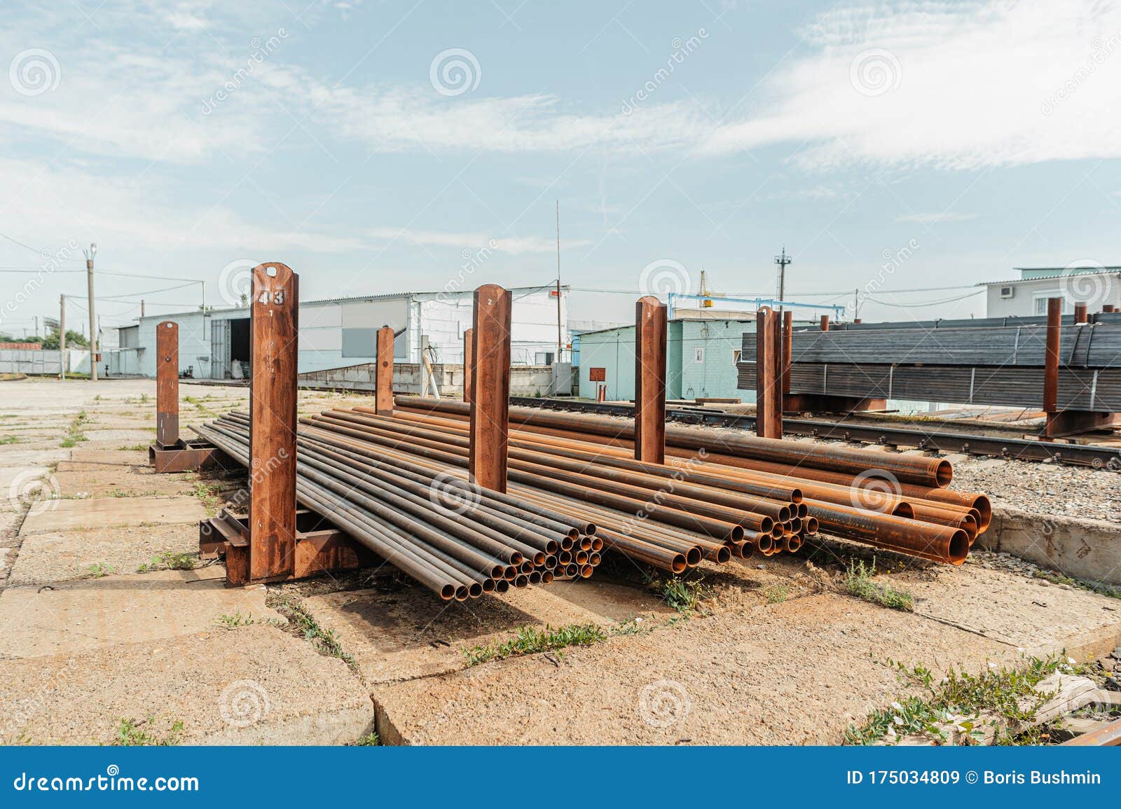 Warehouse for Storage of Steel Pipes of Different Grades Stock Image ...