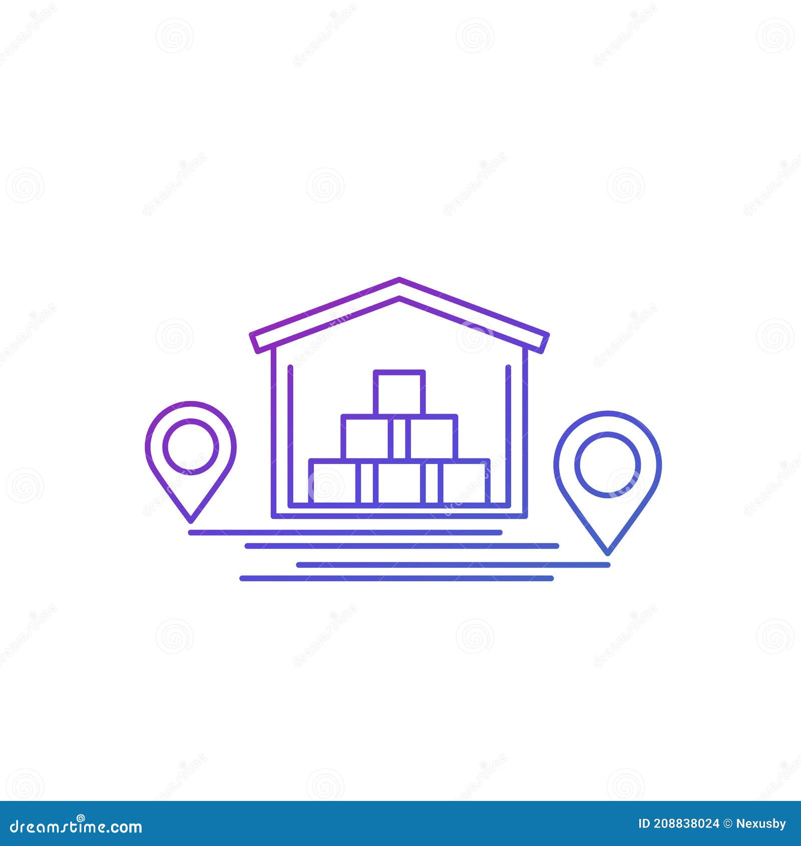 Warehouse, Storage Unit and Logistics Line Icon Stock Vector ...