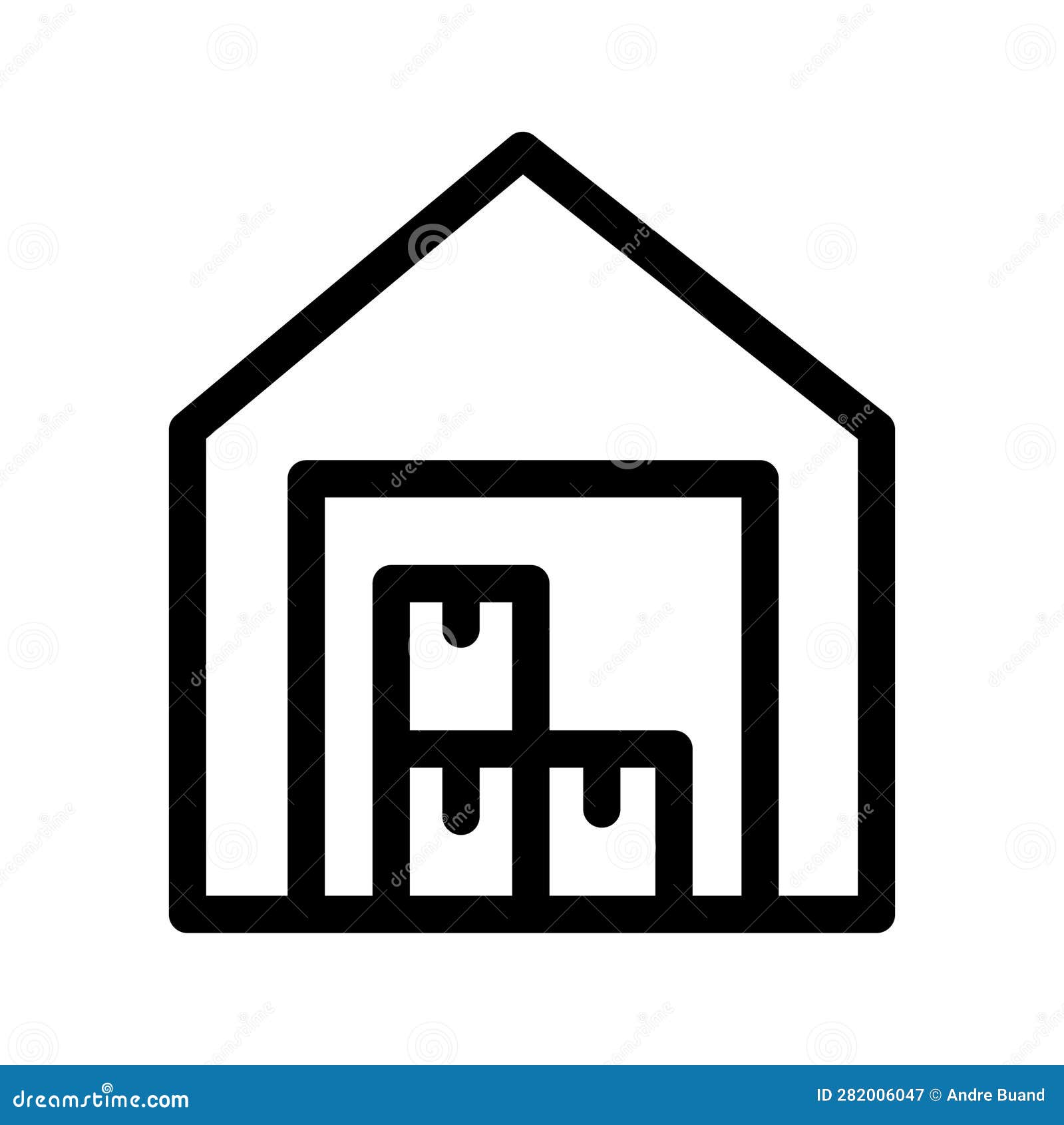 Warehouse Storage Vector Line Icon Stock Vector - Illustration of ...