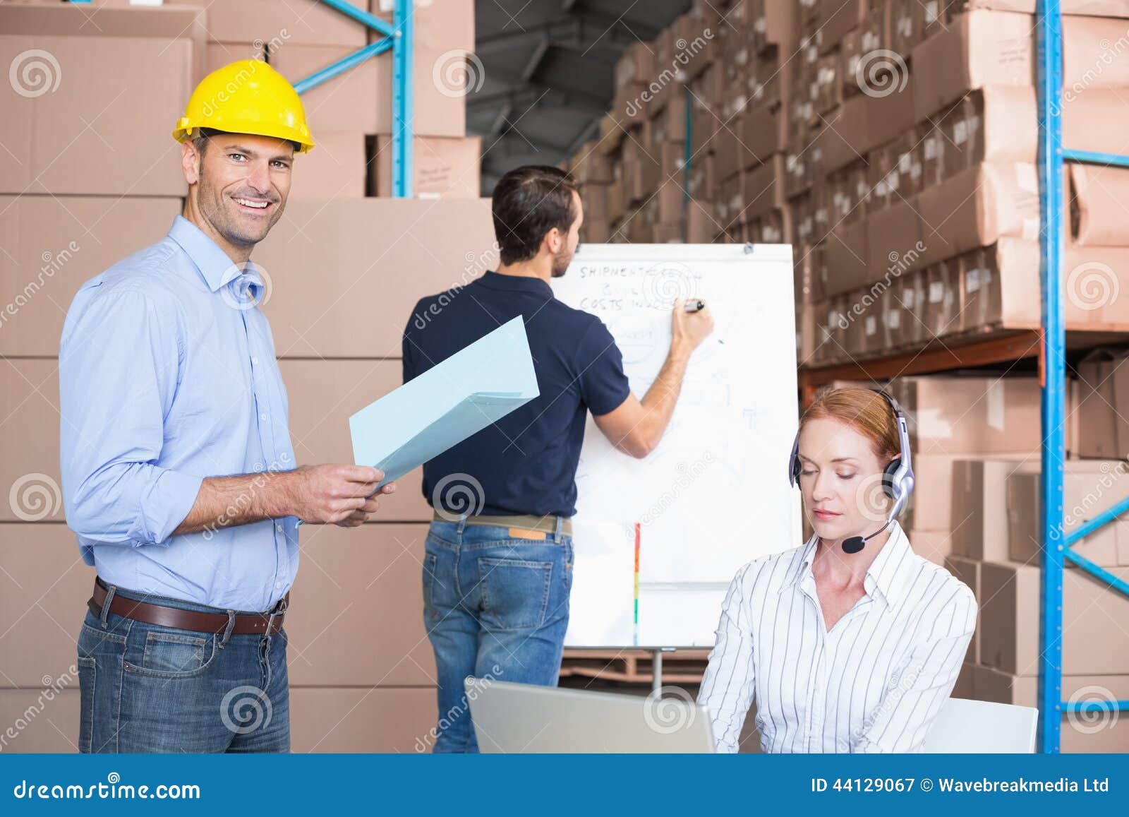 Warehouse Team Working Together on Shipment Stock Image - Image of ...