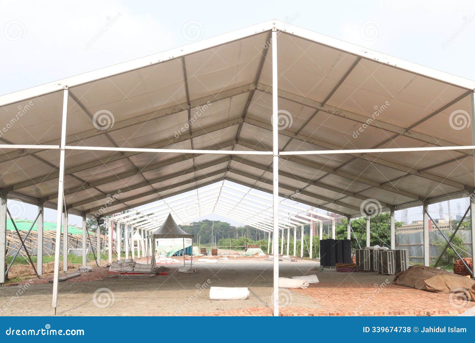 Warehouse Tent for Construction Work Stock Photo - Image of wilderness ...