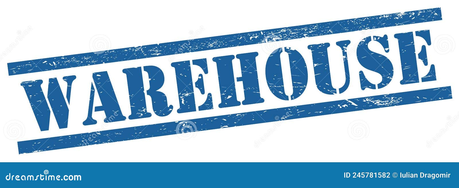 WAREHOUSE Text on Blue Grungy Rectangle Stamp Stock Illustration ...