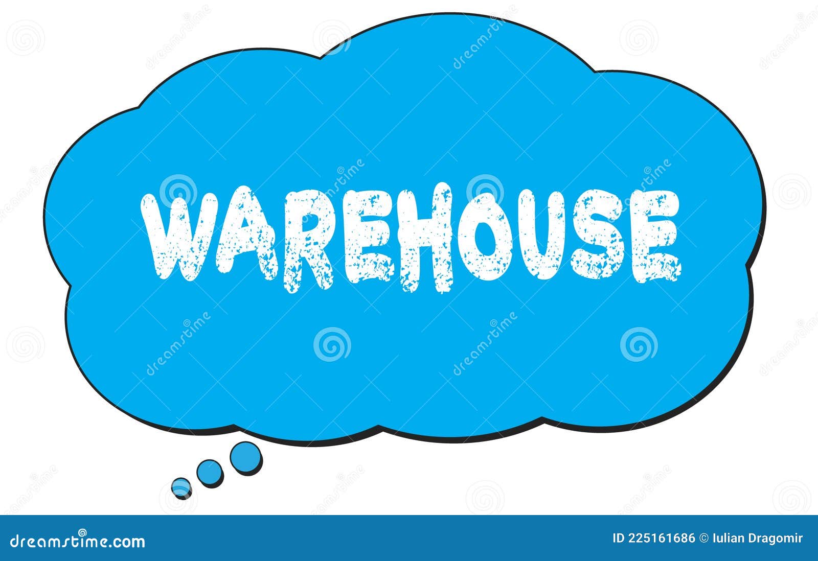 WAREHOUSE Text Written on a Blue Thought Bubble Stock Illustration ...