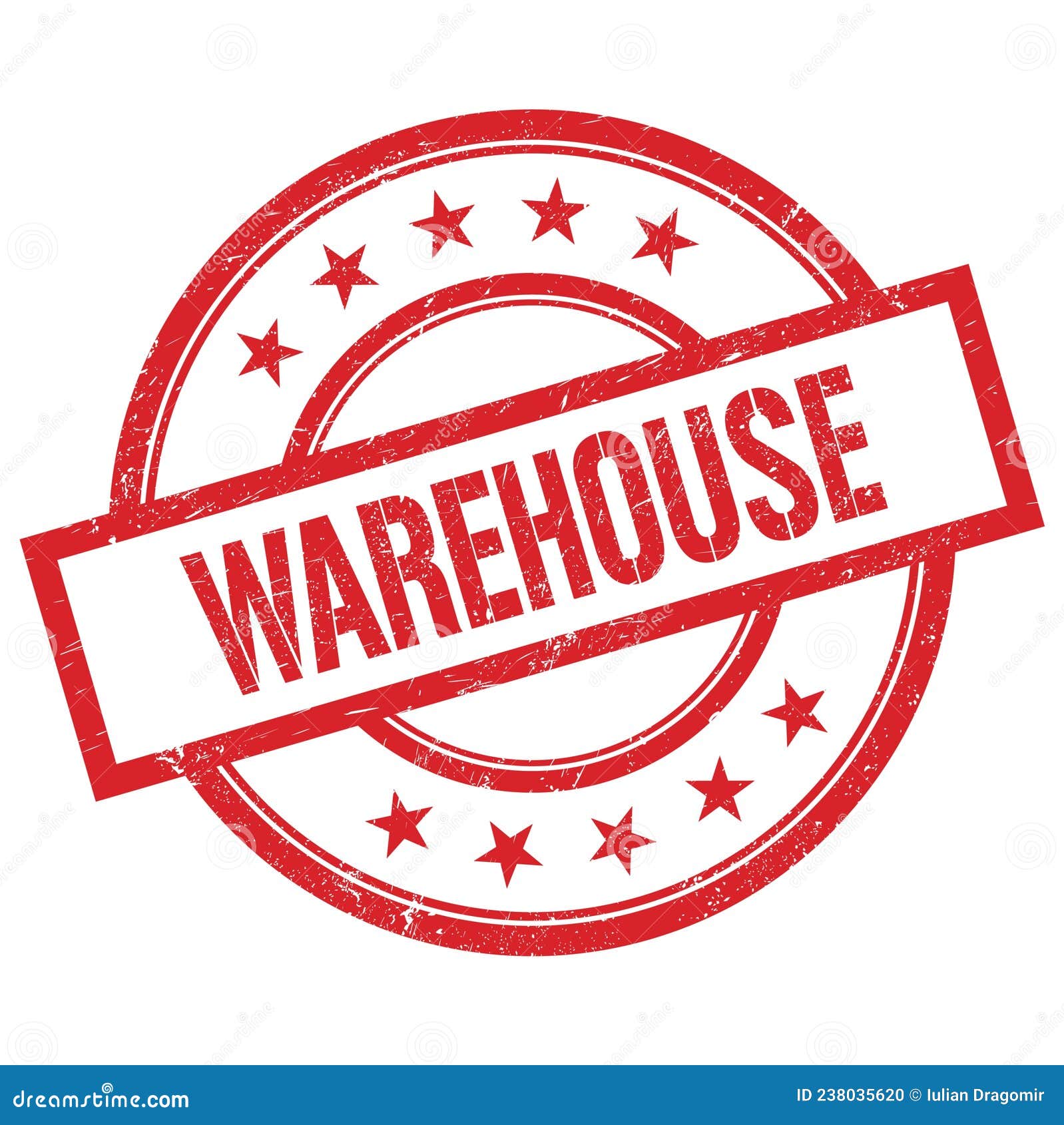 WAREHOUSE Text Written on Red Vintage Round Stamp Stock Illustration ...