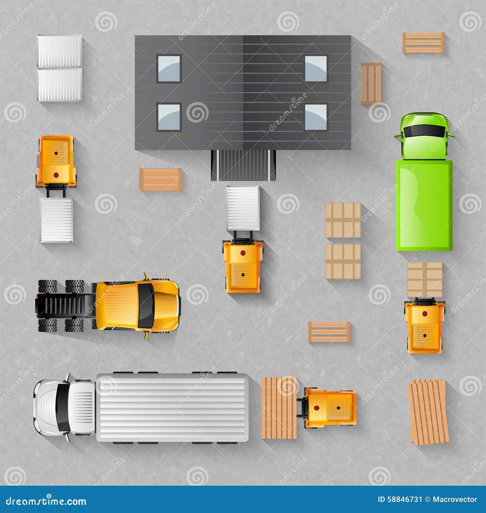 Warehouse Top View stock vector. Illustration of view - 58846731