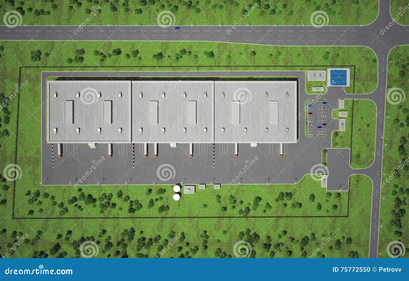 Warehouse. Top View. 3d Rendering Stock Photography | CartoonDealer.com ...