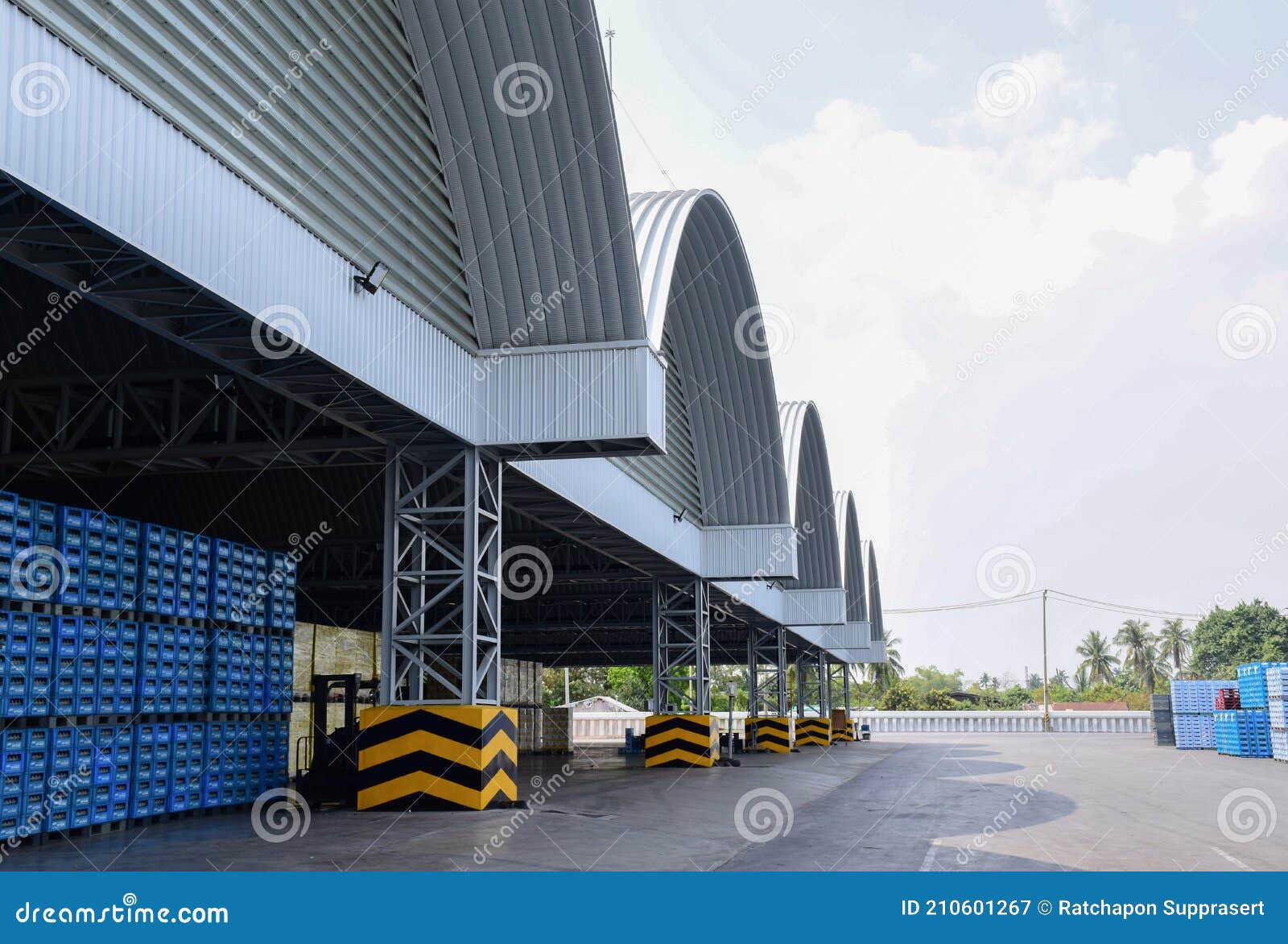 Warehouse for Transporting Large Goods in an Industrial Factory Area ...