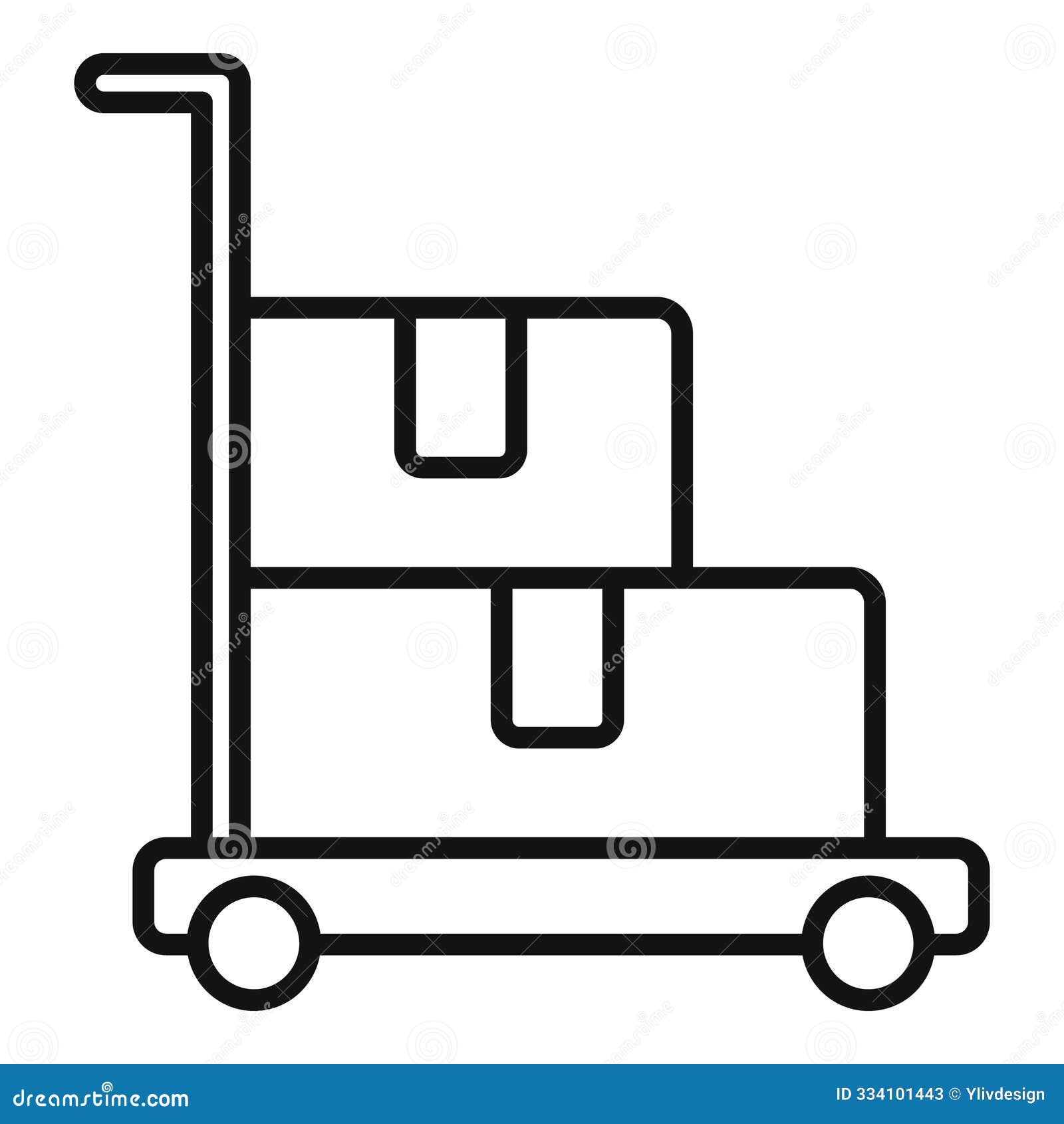 Warehouse Trolley Carrying Two Cardboard Boxes Icon Stock Illustration ...