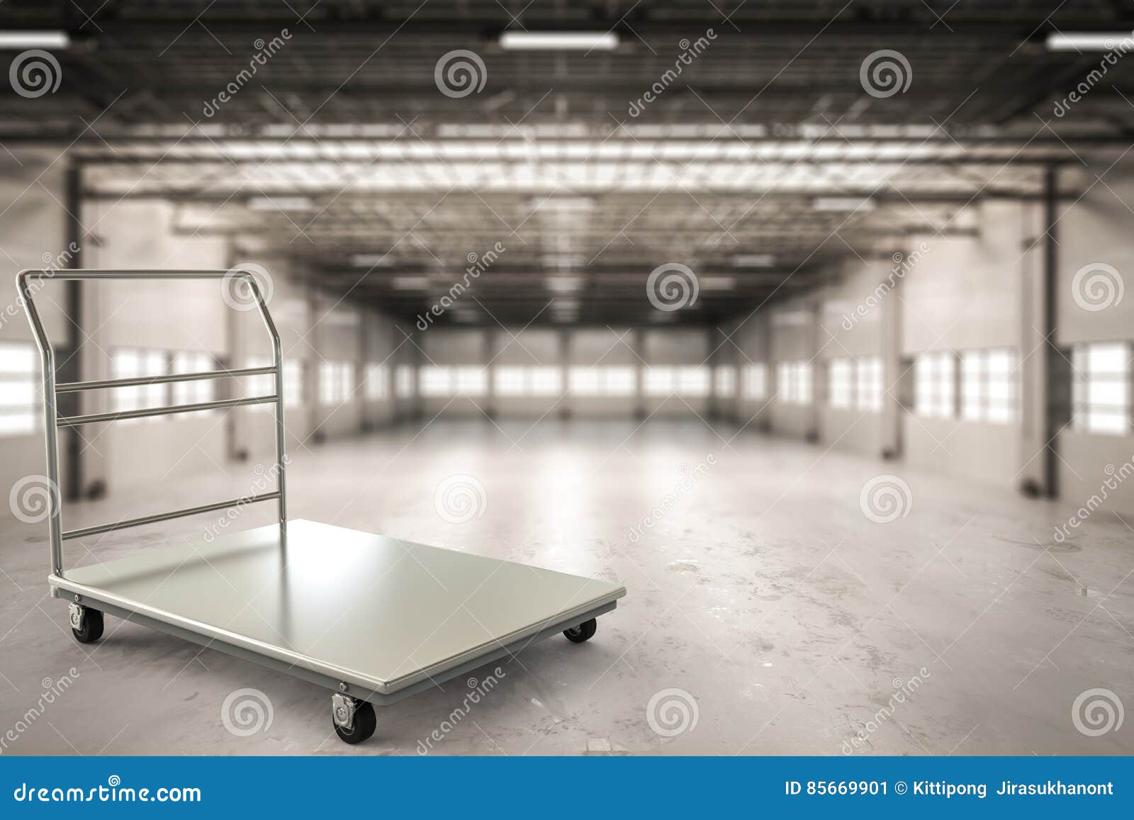Warehouse Trolley in Factory Stock Image - Image of storage, industry ...