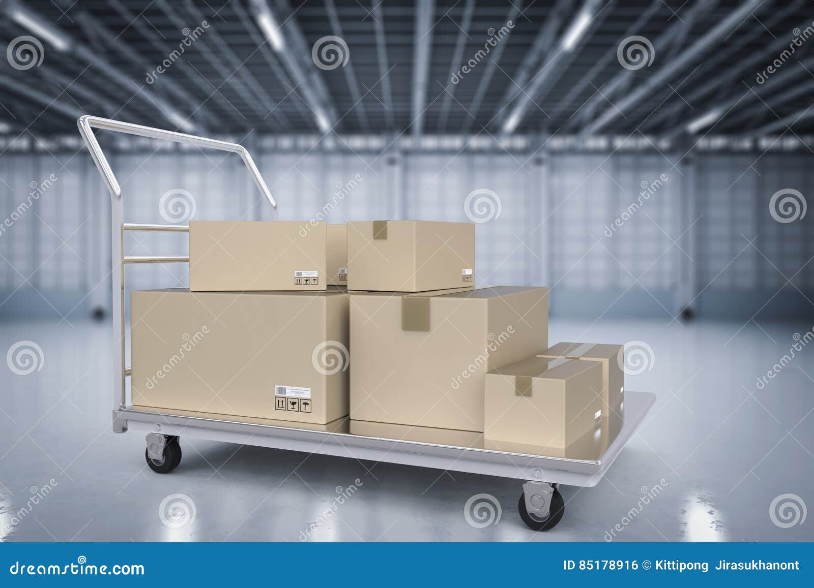 Warehouse Trolley Or Platform Trolley Royalty-Free Stock Photo ...