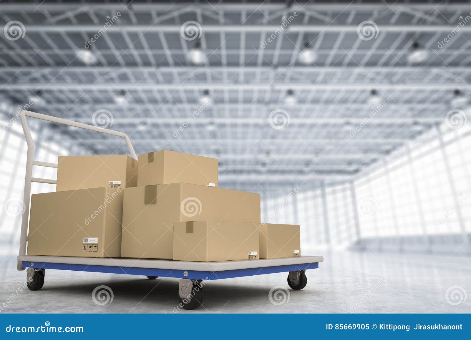 Trolley With Heap Of Storage Boxes Royalty-Free Stock Photo ...