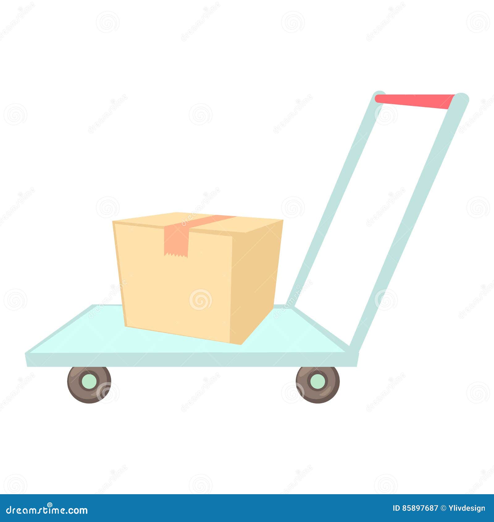 Warehouse Trolley Icon, Cartoon Style Stock Vector - Illustration of ...