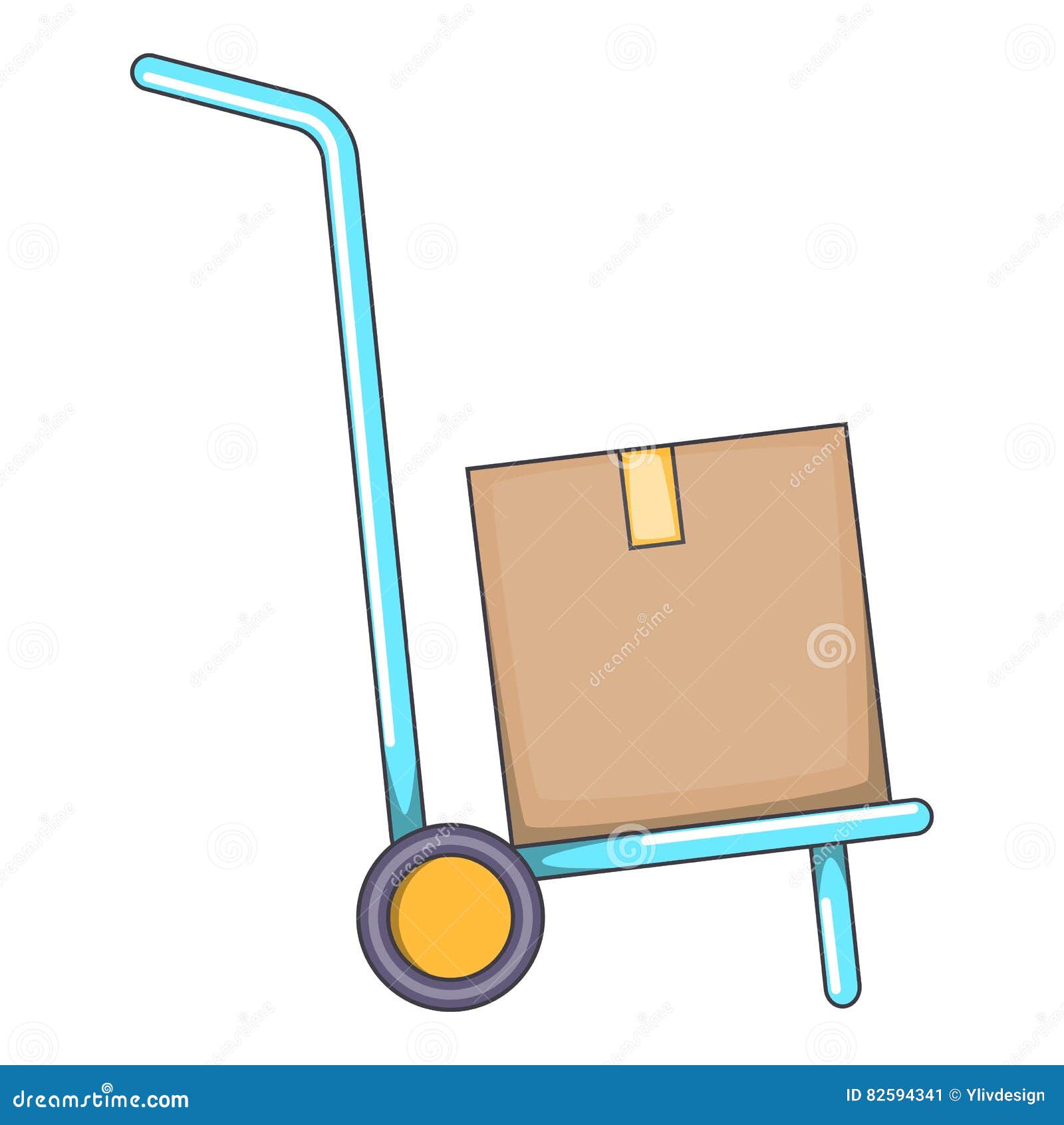 Warehouse Trolley Icon, Cartoon Style Stock Vector - Illustration of ...