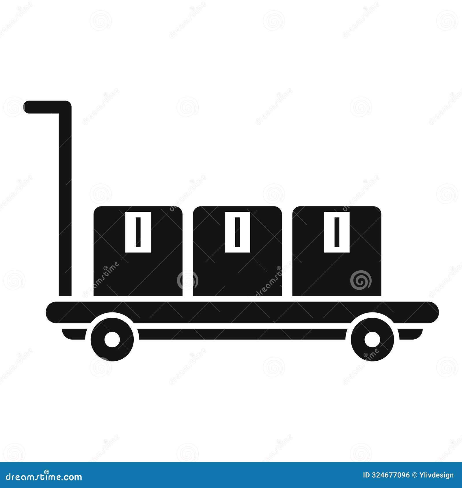 Warehouse Trolley Transporting Three Cardboard Boxes Icon Stock Vector ...