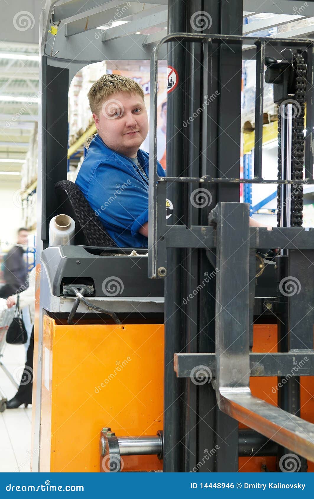 Warehouse Truck Loader Driver Stock Photo - Image of forklift, loader ...