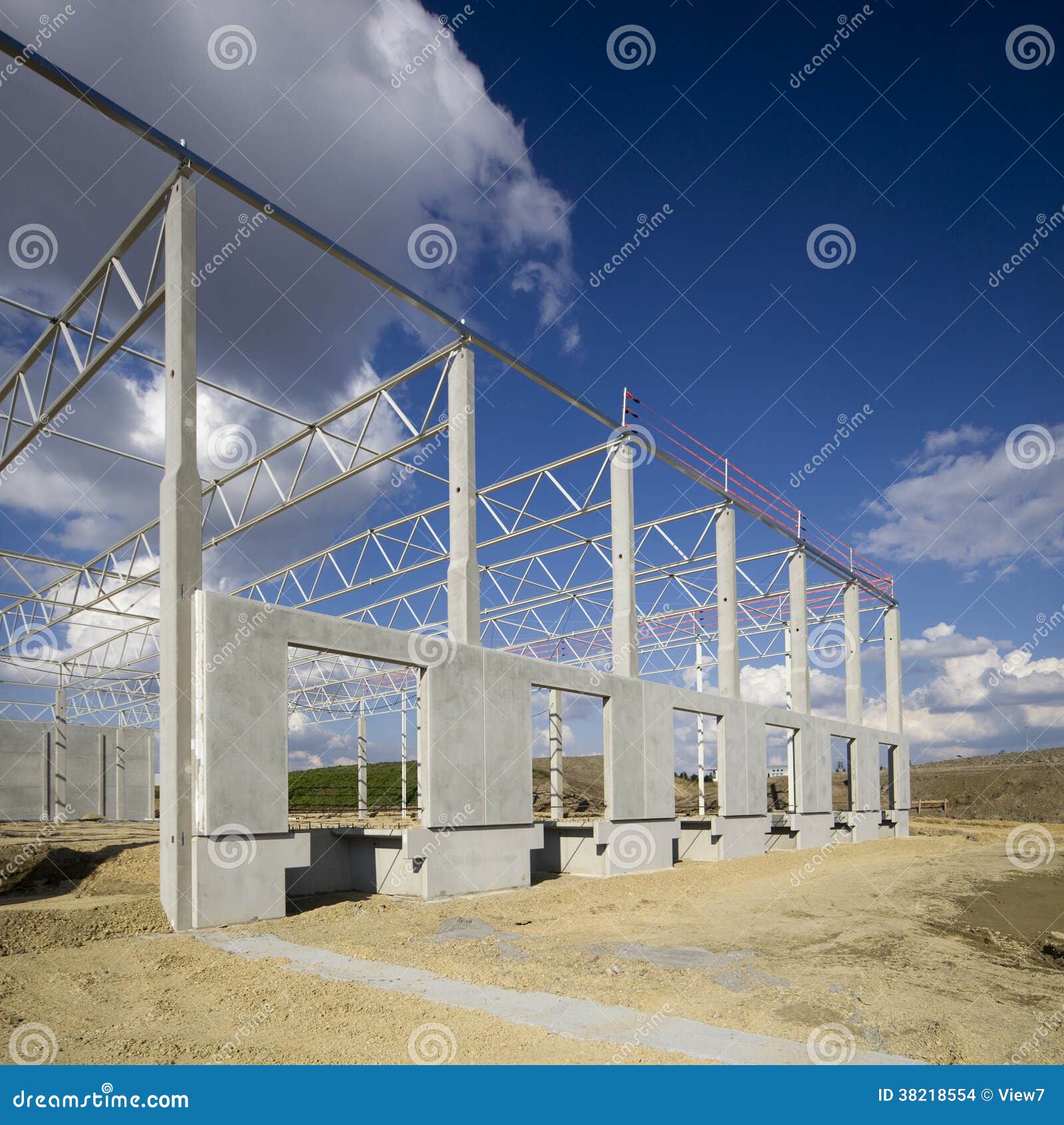 Warehouse Under Construction Stock Photo - Image of commerce, structure ...