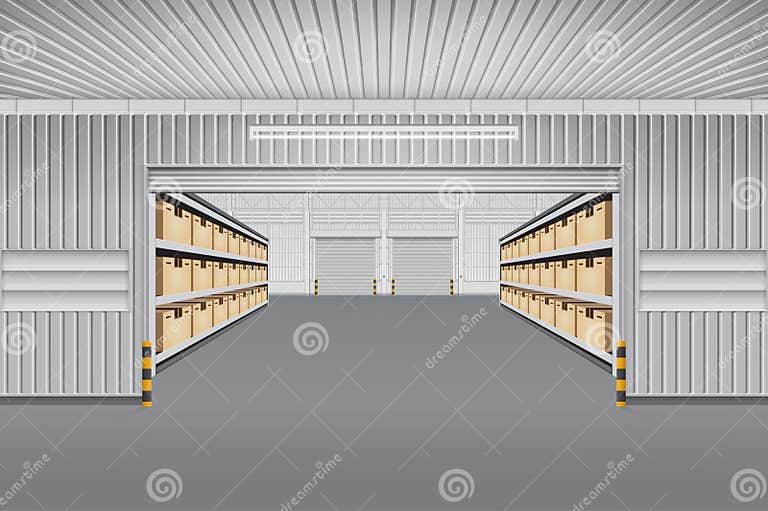 Warehouse Vector Background Stock Vector - Illustration of interior ...