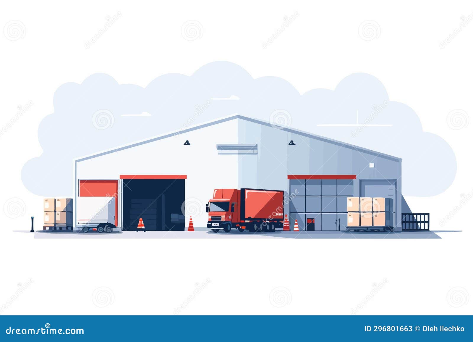 Warehouse Vector Flat Minimalistic Isolated Illustration Stock ...