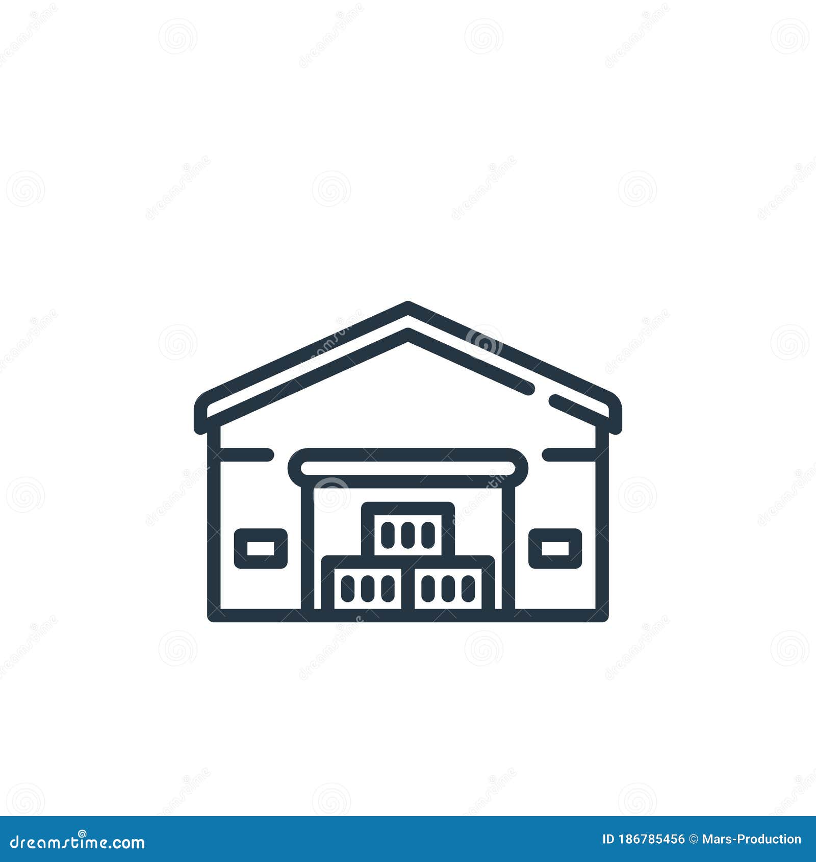 Warehouse Vector Icon. Warehouse Editable Stroke. Warehouse Linear ...