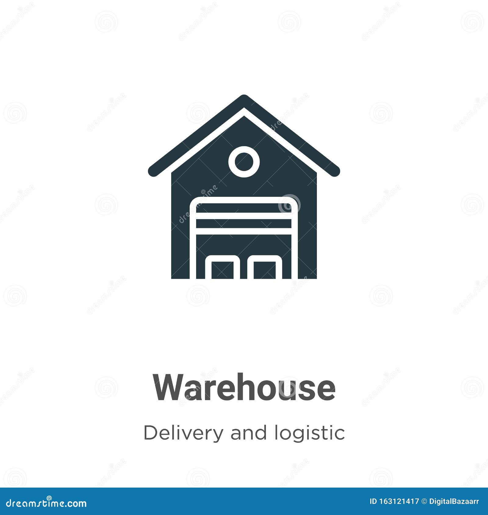 Warehouse Vector Icon on White Background. Flat Vector Warehouse Icon ...