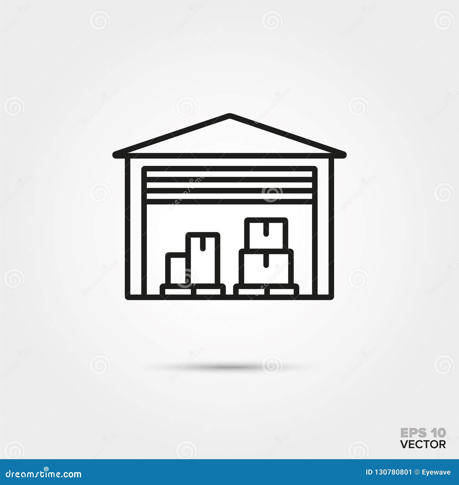 Warehouse vector icon. stock vector. Illustration of building - 130780801