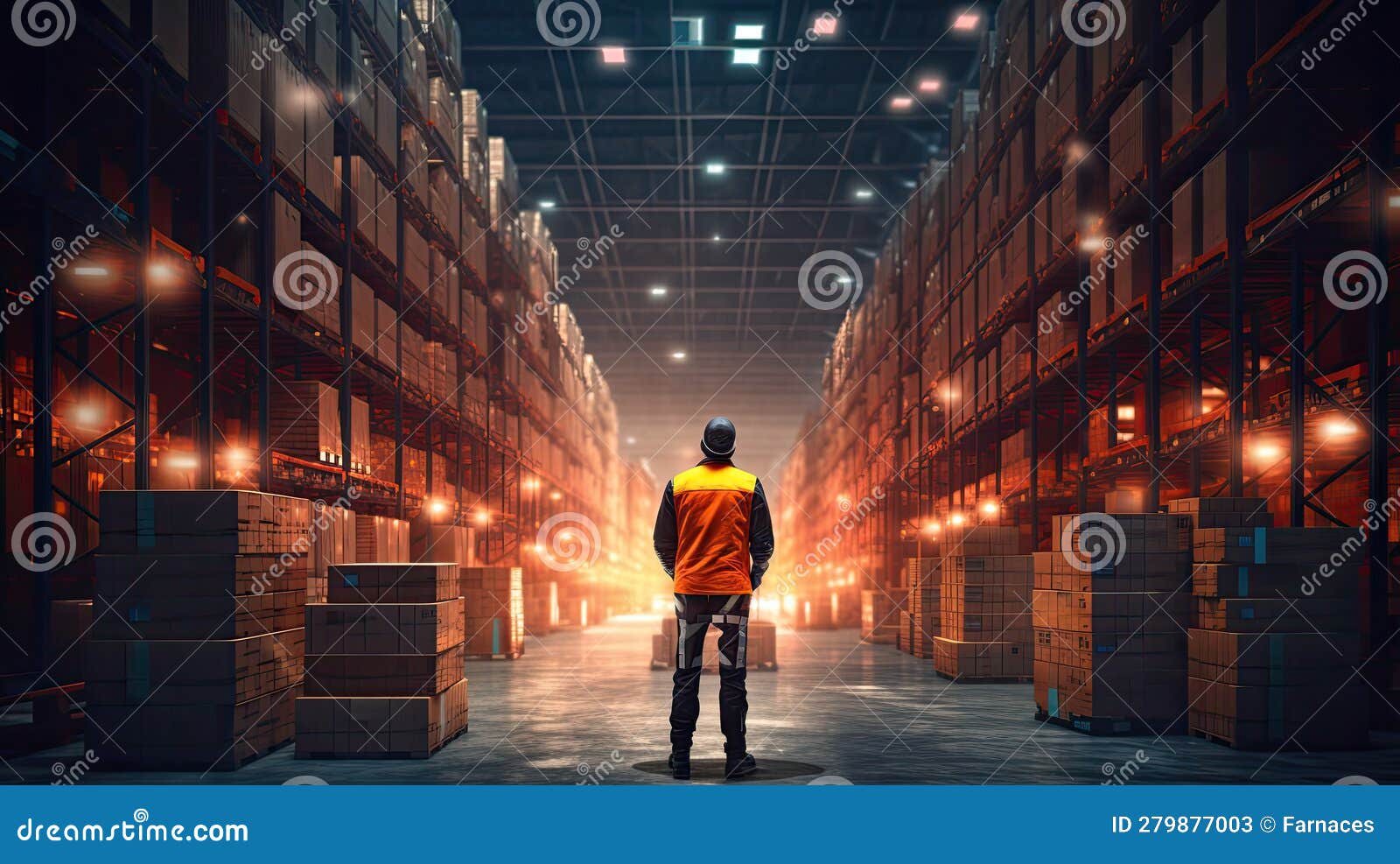 Warehouse view stock illustration. Illustration of merchandise - 279877003