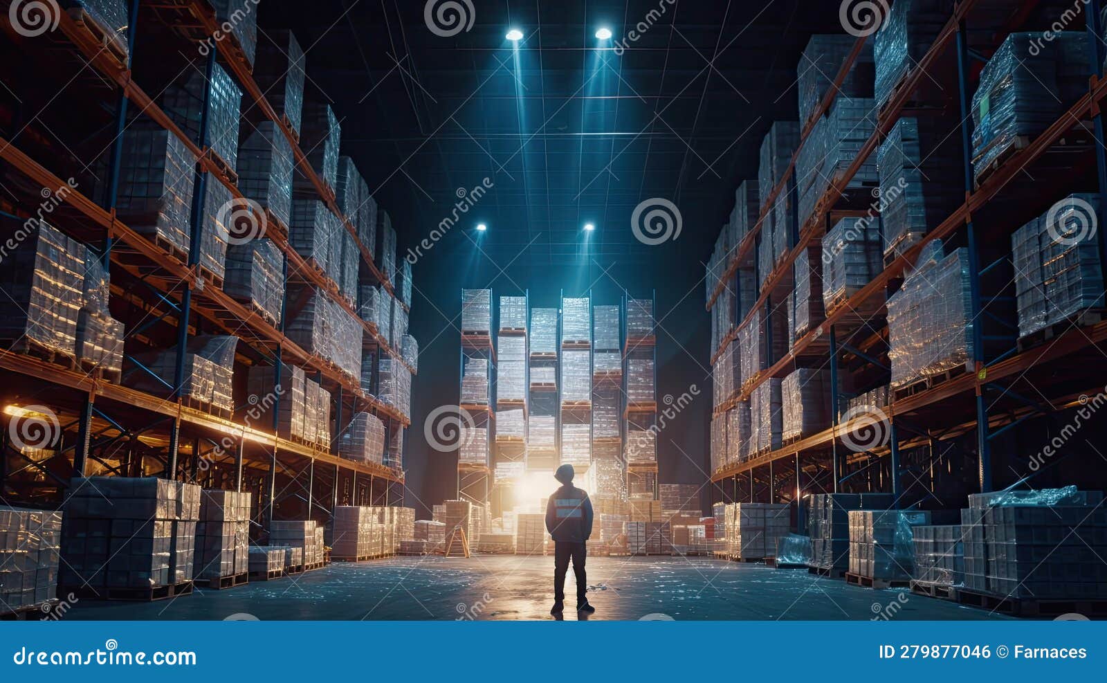 Warehouse view stock illustration. Illustration of logistic - 279877046