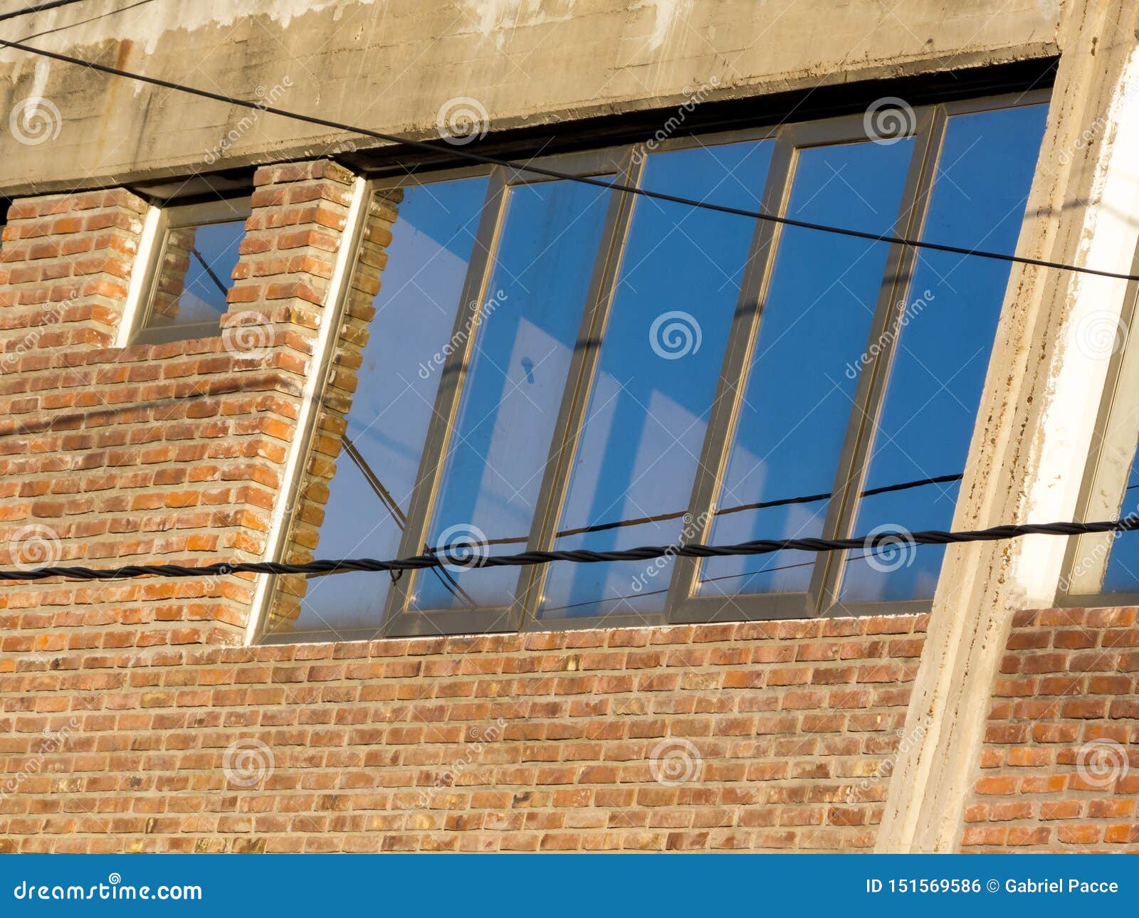 Warehouse Windows and Sunny Inside Stock Photo - Image of facade ...