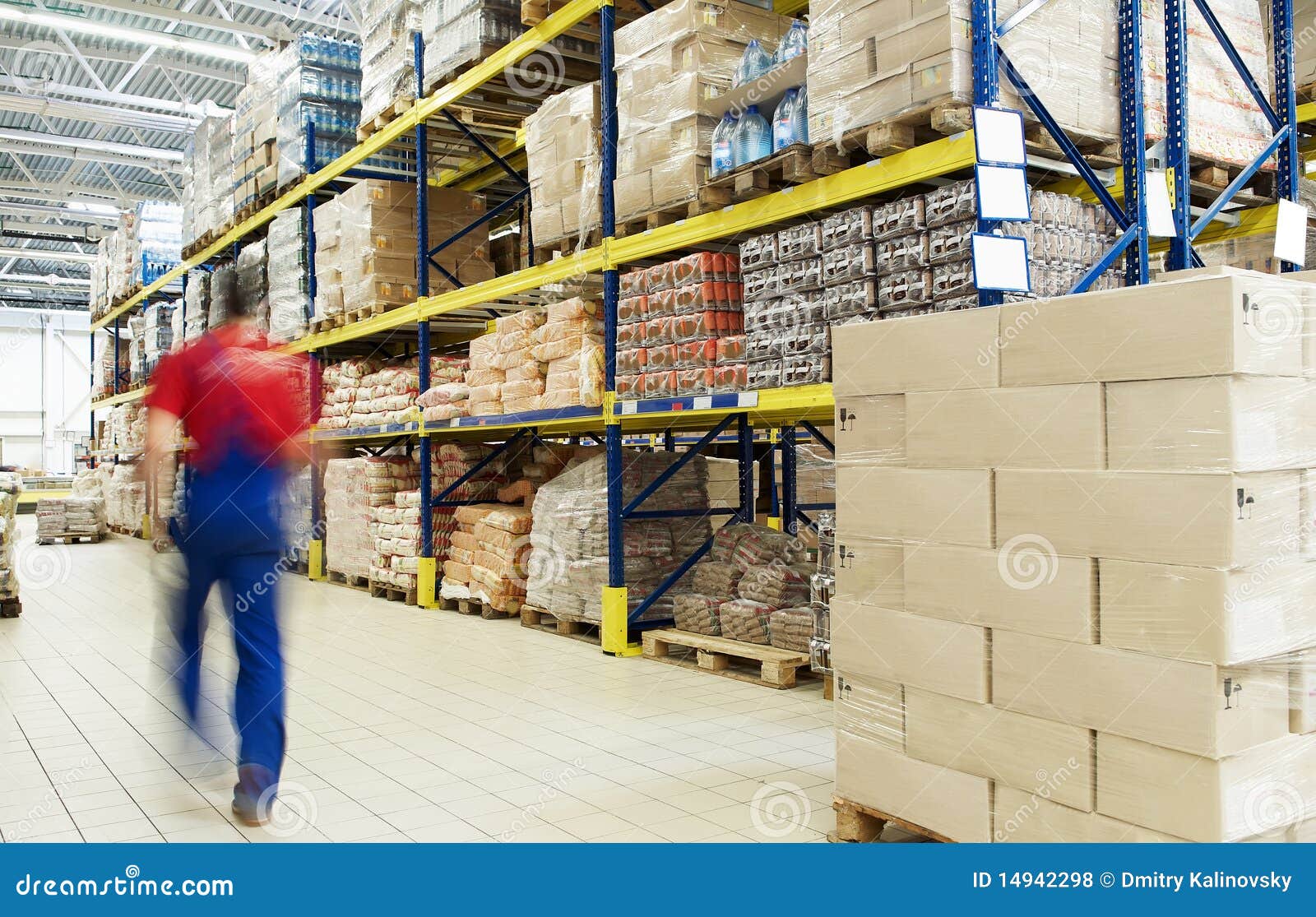 Warehouse and worker stock photo. Image of shelf, storage - 14942298