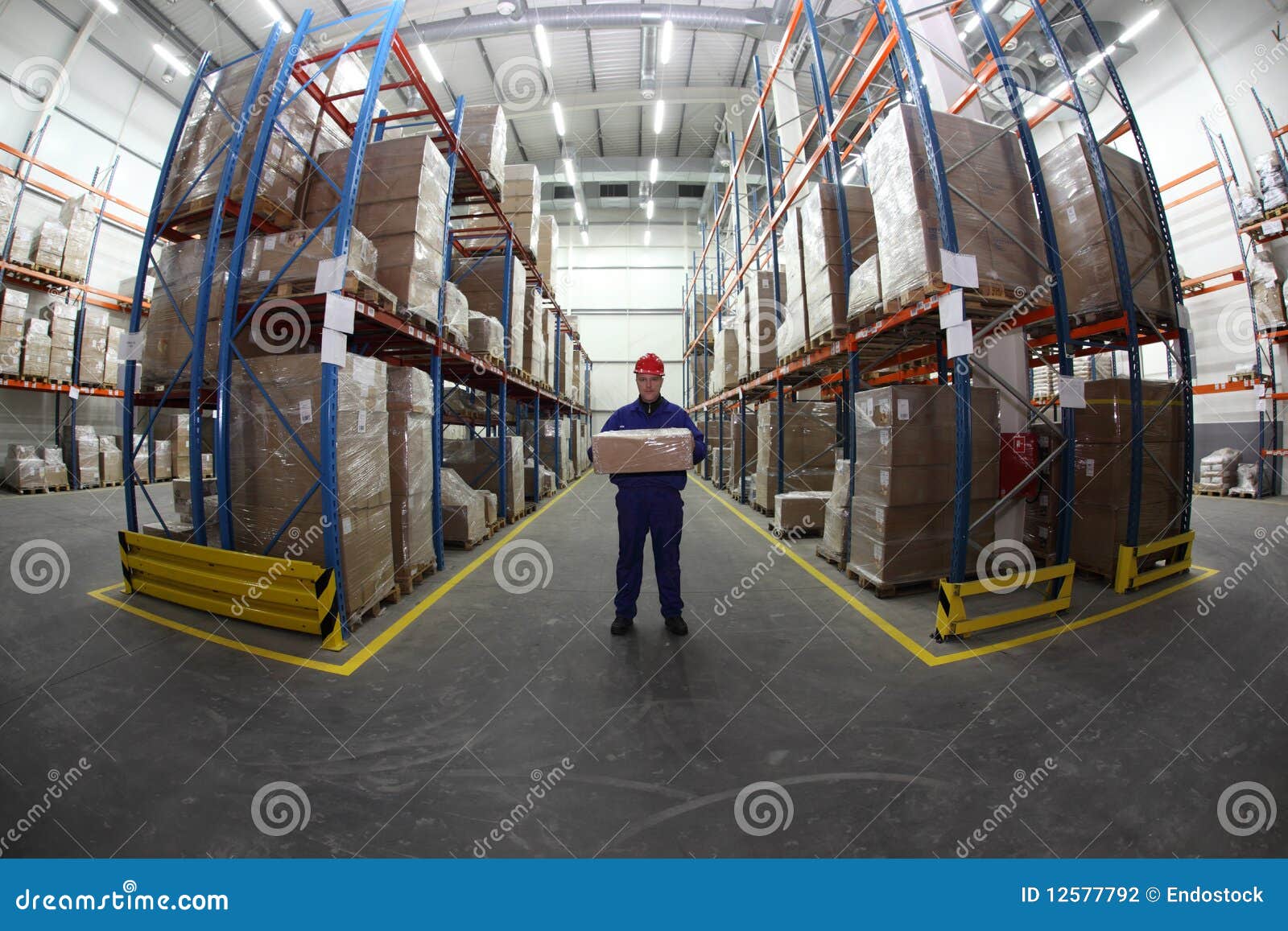 Warehouse worker with box stock photo. Image of duty - 12577792