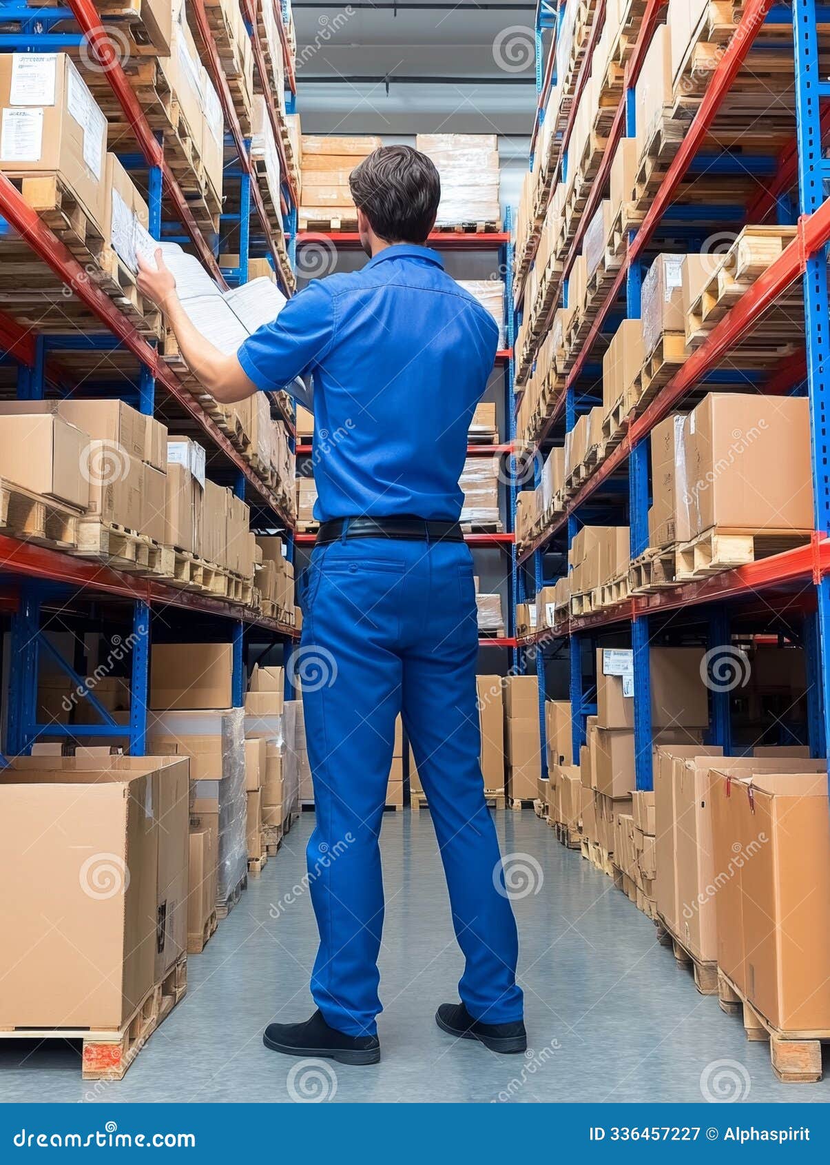 Warehouse Worker Checking Inventory Using a Clipboard Stock Image ...