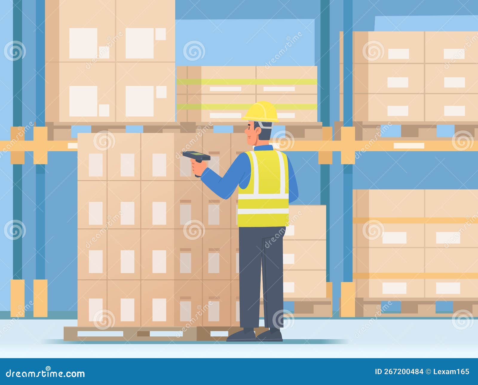 Warehouse Worker Checks the Goods by Scanning Them with a Barcode ...