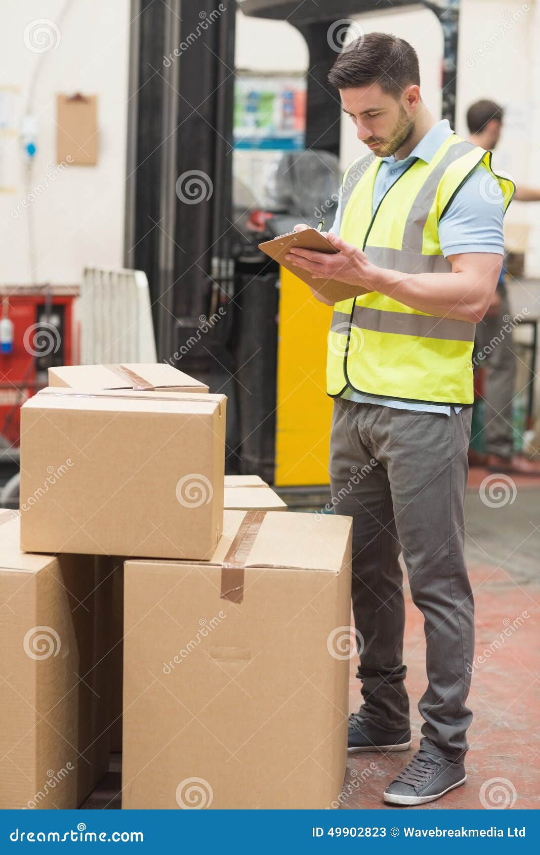 Warehouse Worker with Clipboard Stock Image - Image of adult, male ...