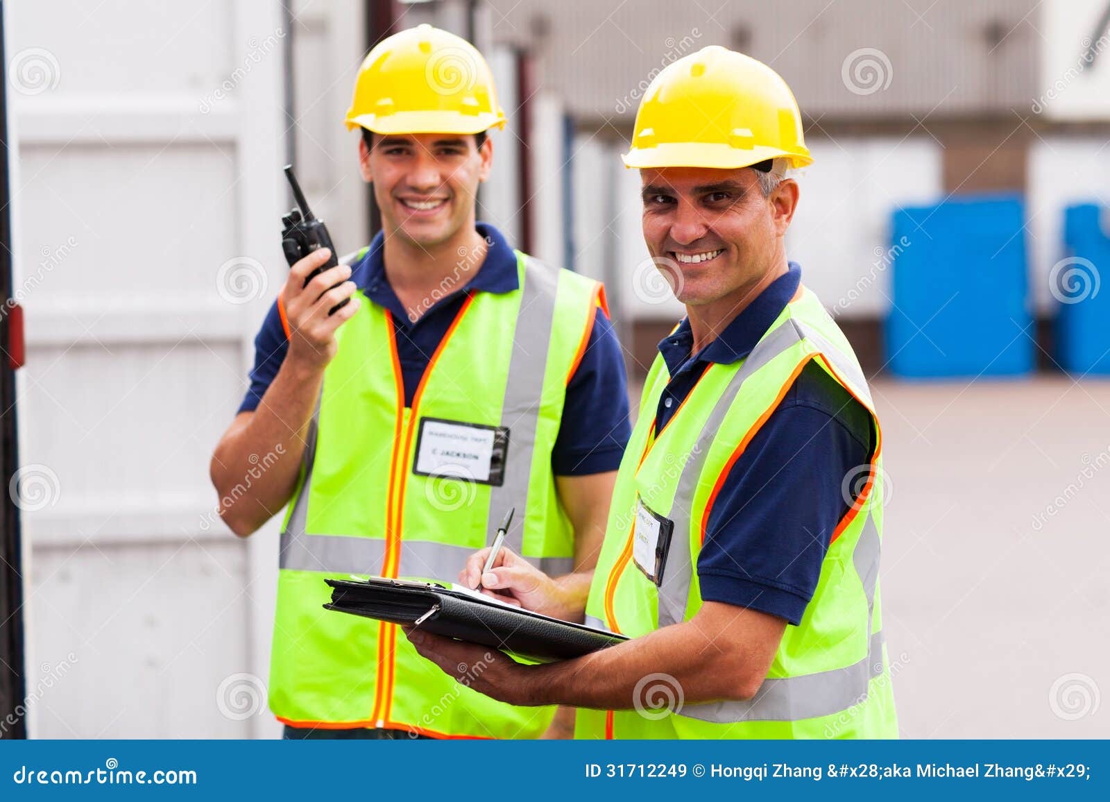 Warehouse worker colleague stock image. Image of import - 31712249