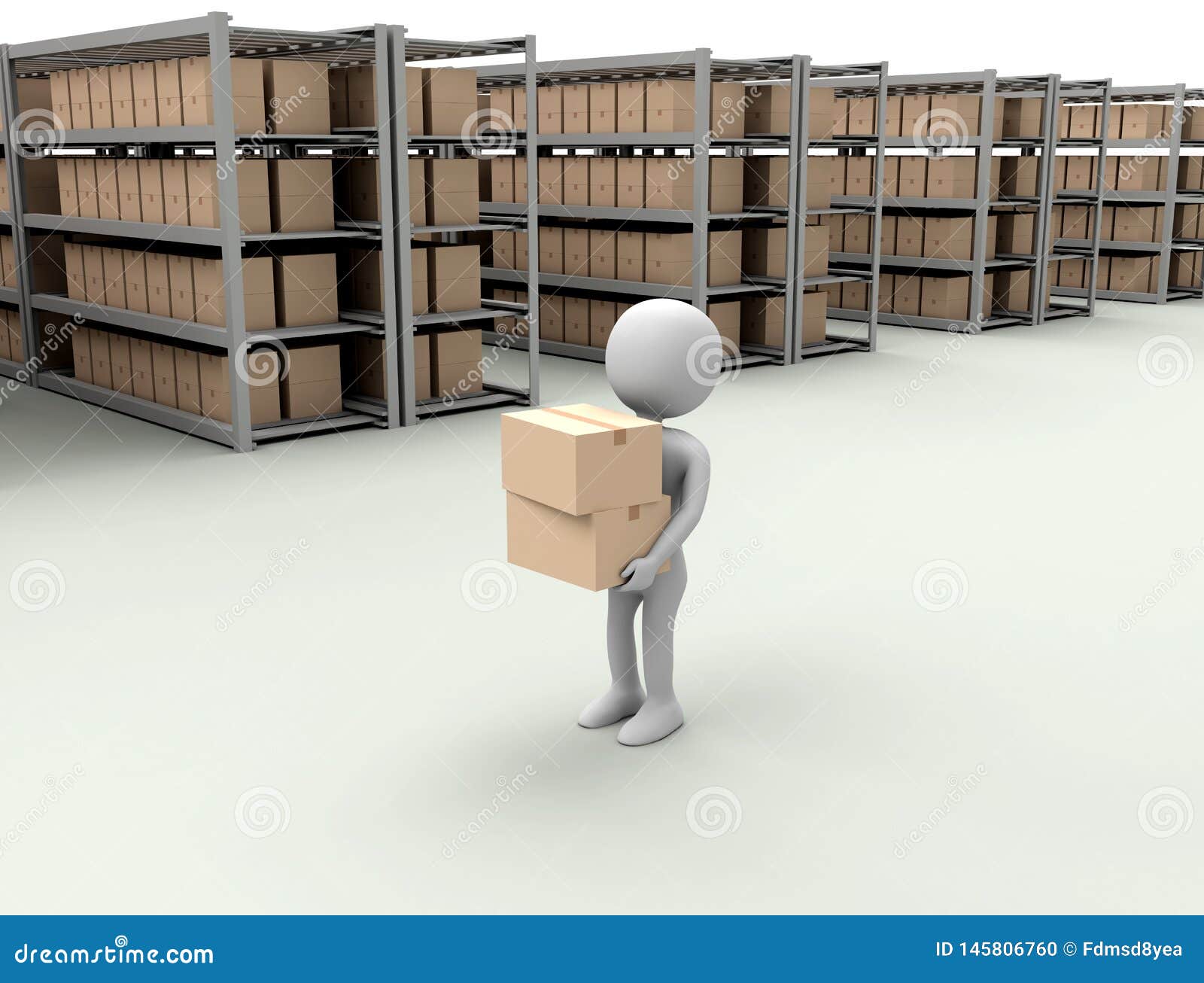 Warehouse worker stock illustration. Illustration of building - 145806760