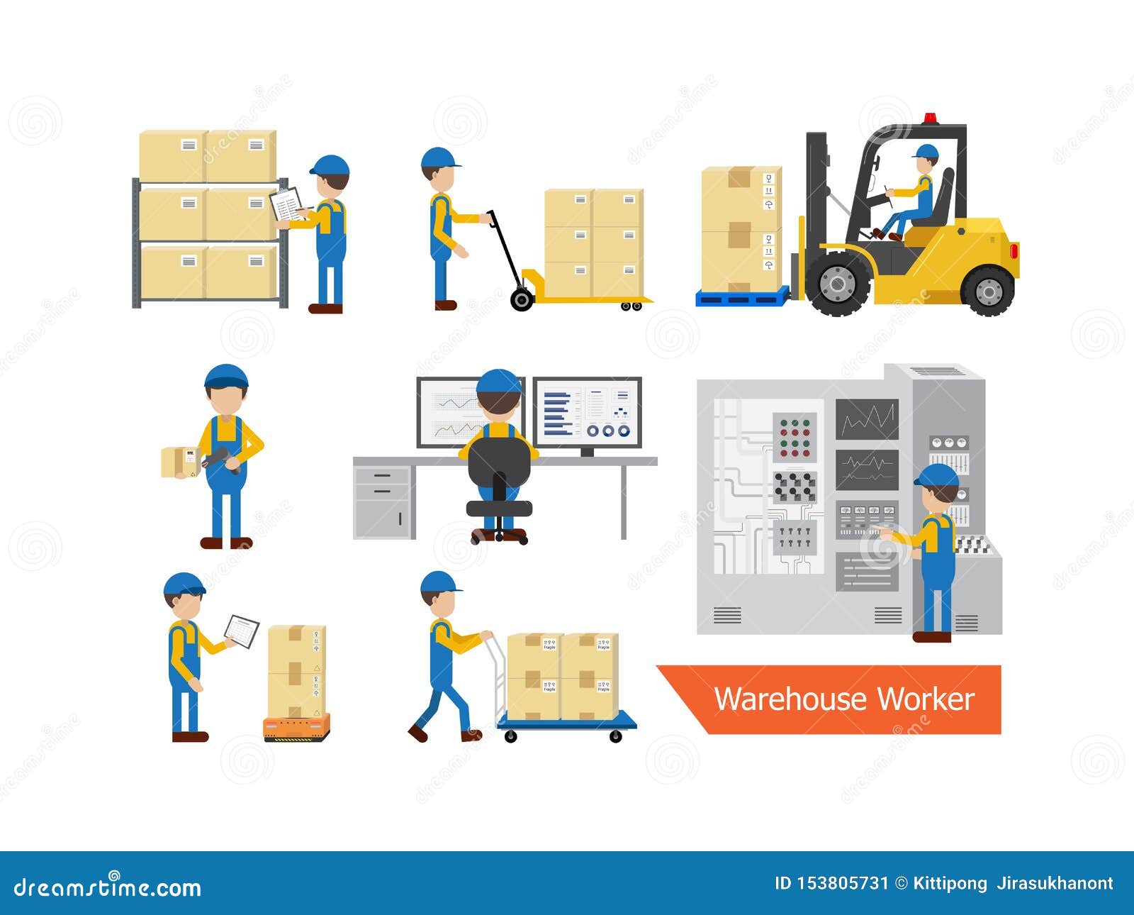 Warehouse Worker or Delivery Man Stock Vector - Illustration of ...