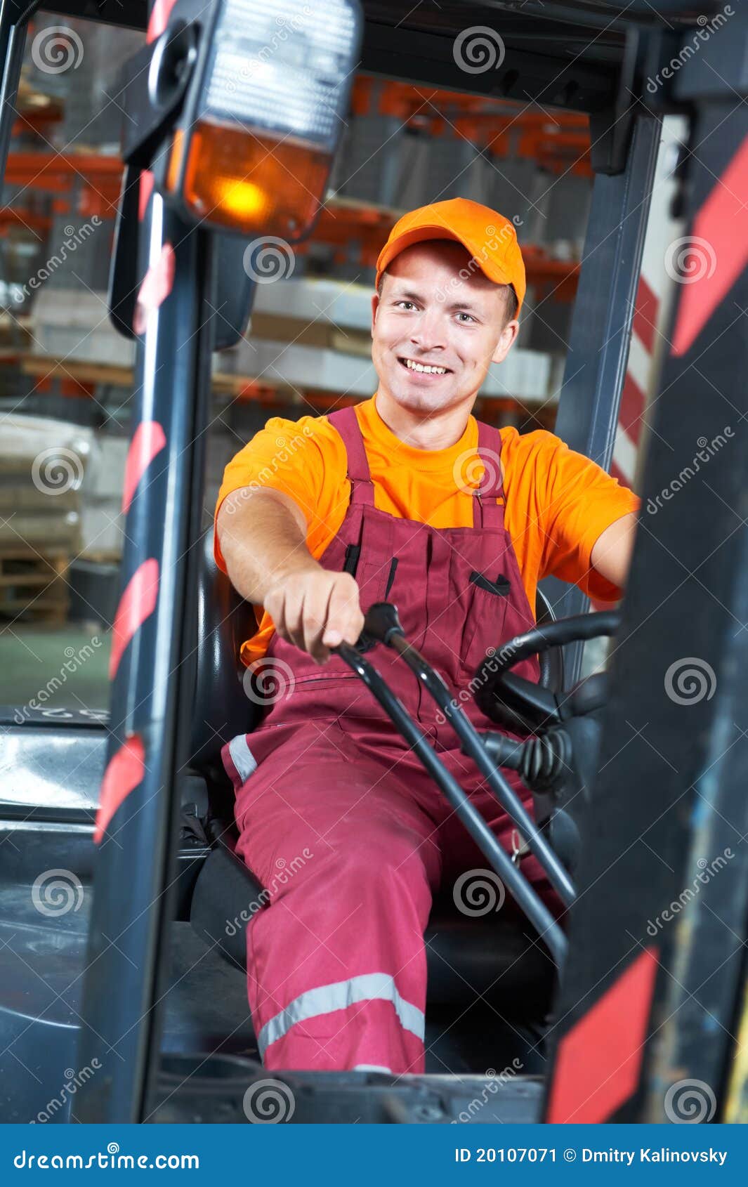 Worker Driver At Warehouse Forklift Royalty-Free Stock Image ...