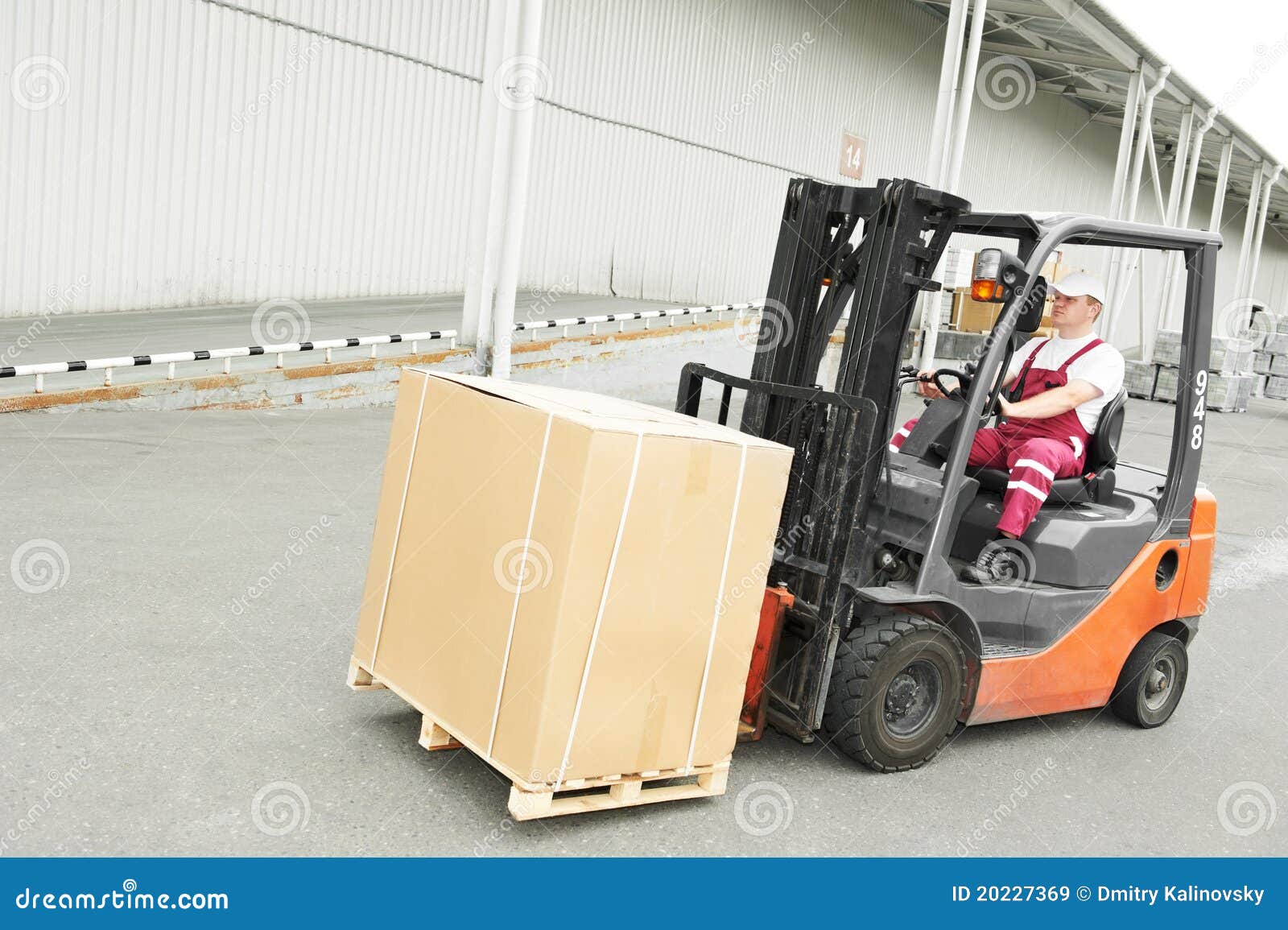 Warehouse Worker Driver in Forklift Stock Image - Image of crate ...