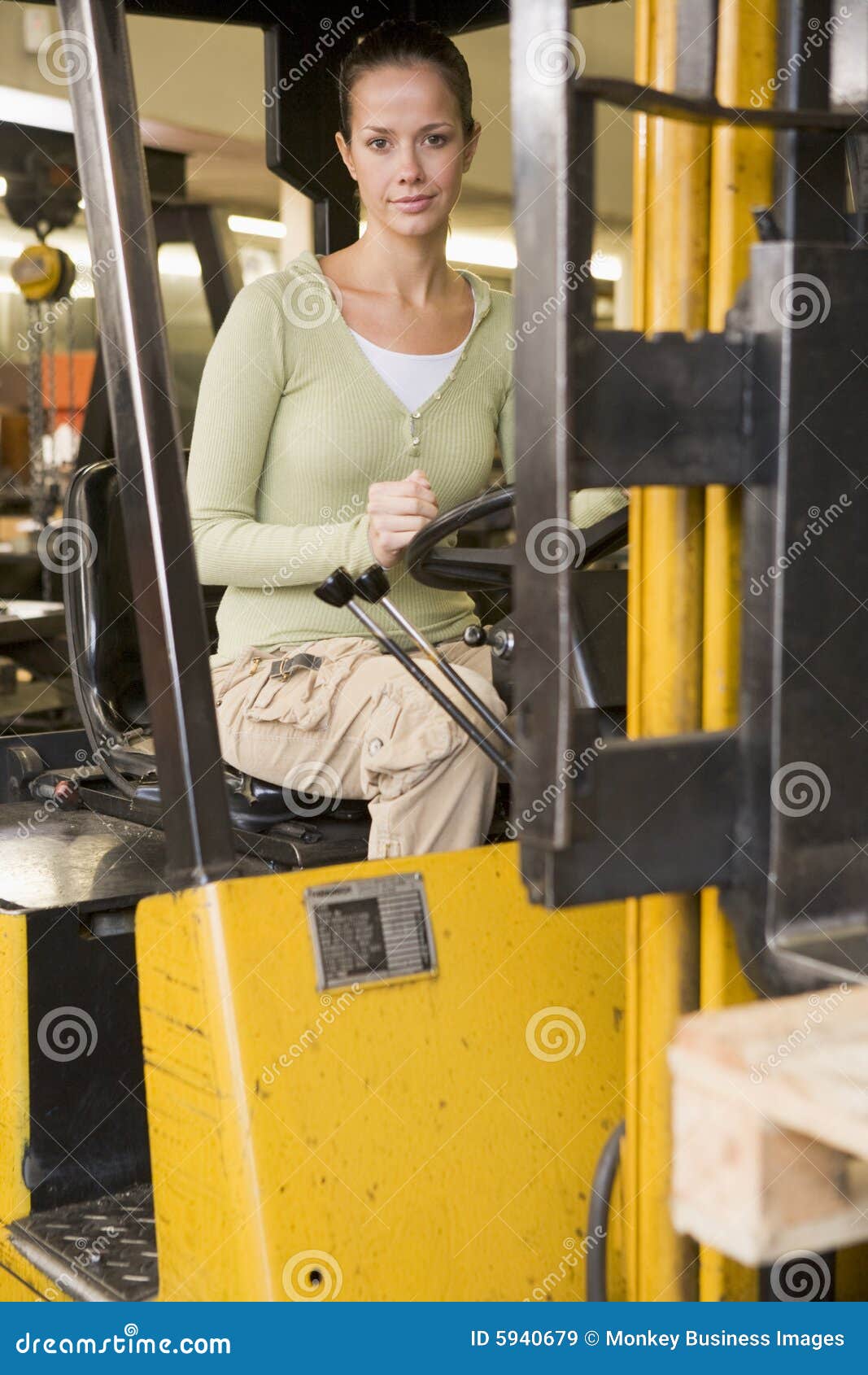 Warehouse Worker in Forklift Stock Image - Image of heavy, labourer ...