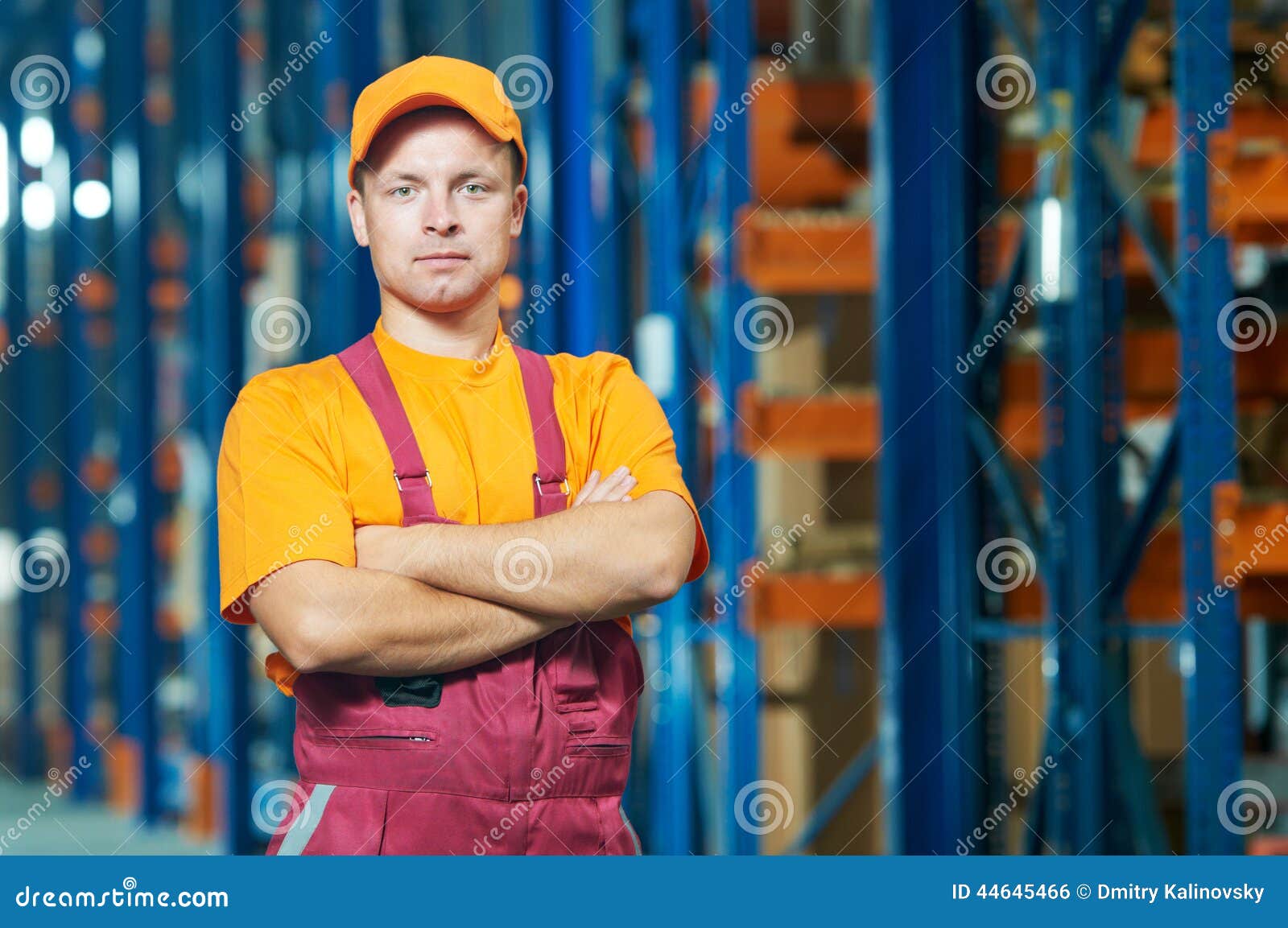 Warehouse Worker in Front Storehouse Stock Photo - Image of ...