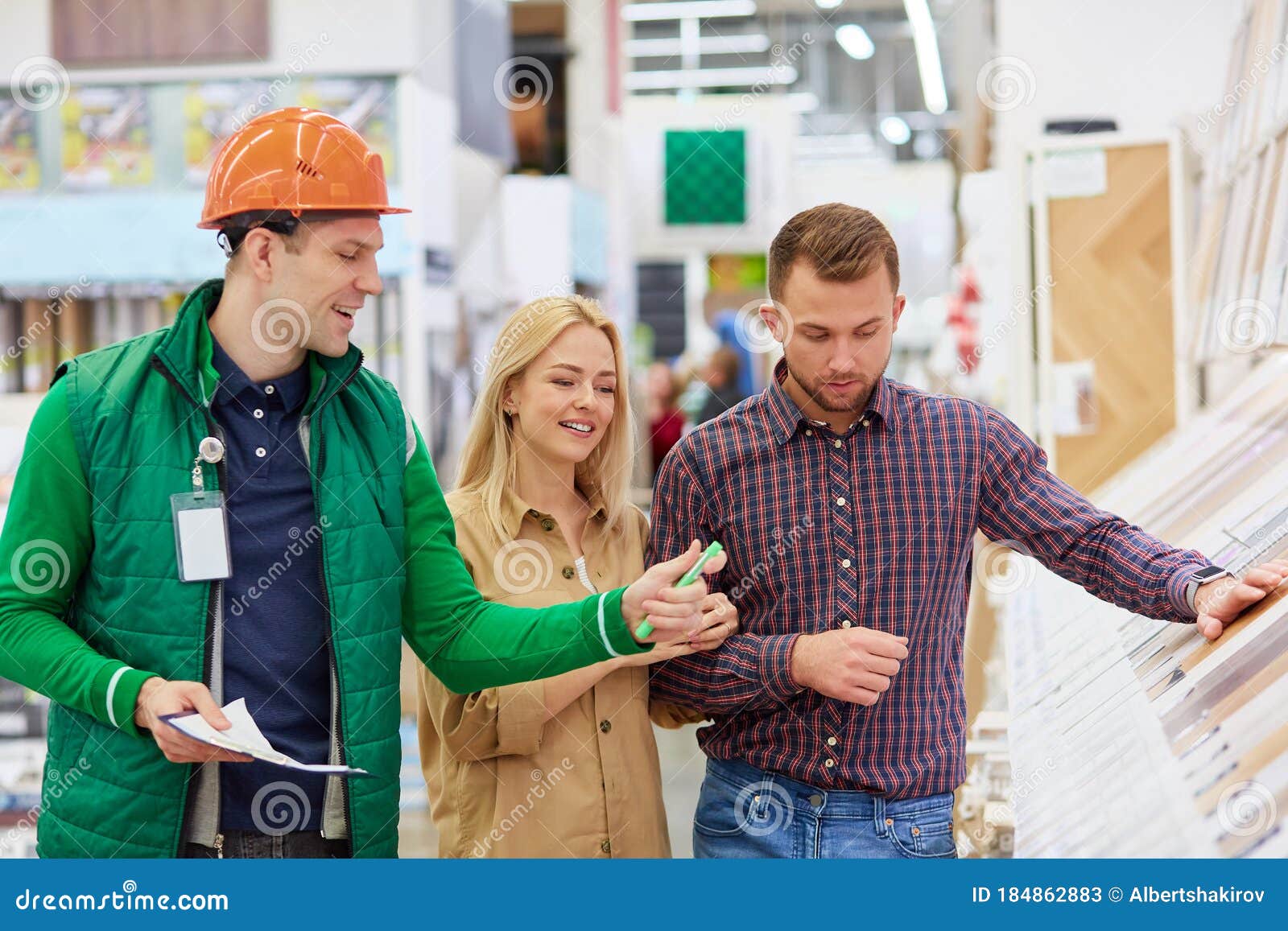 Warehouse Worker Help Customers Using Document Stock Image - Image of ...