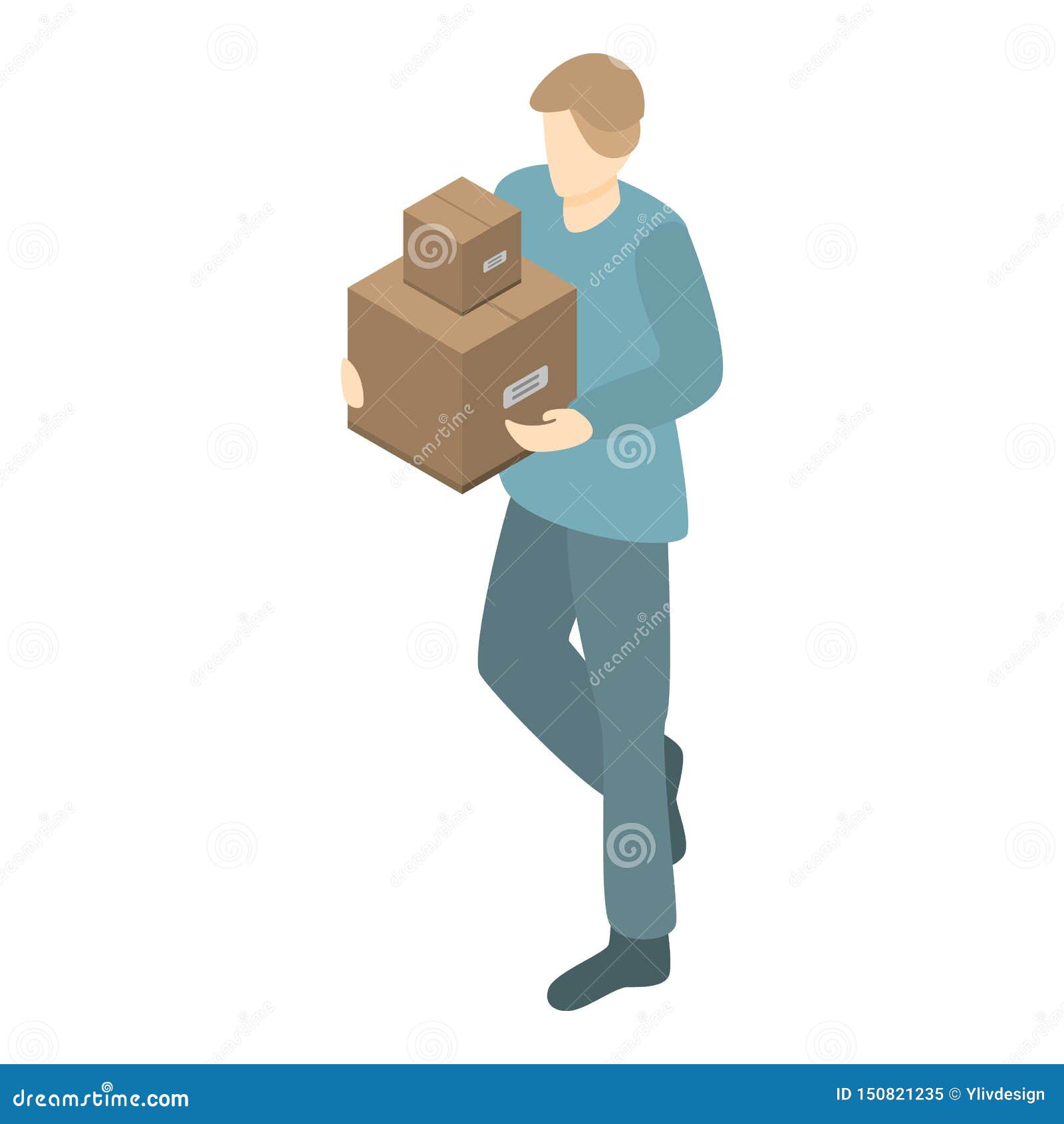 Warehouse Worker Icon, Isometric Style Stock Vector - Illustration of ...
