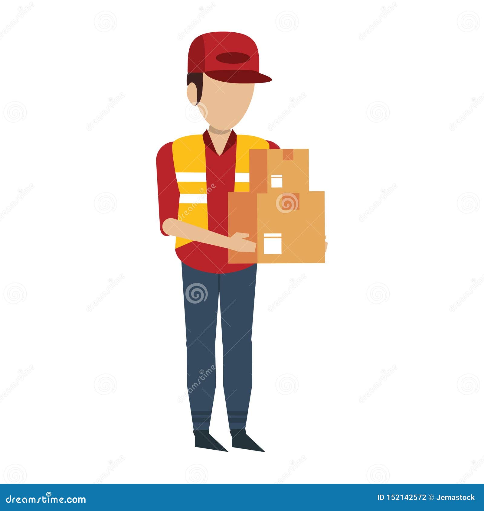Warehouse Worker Logistics Job Concept Stock Vector - Illustration of ...