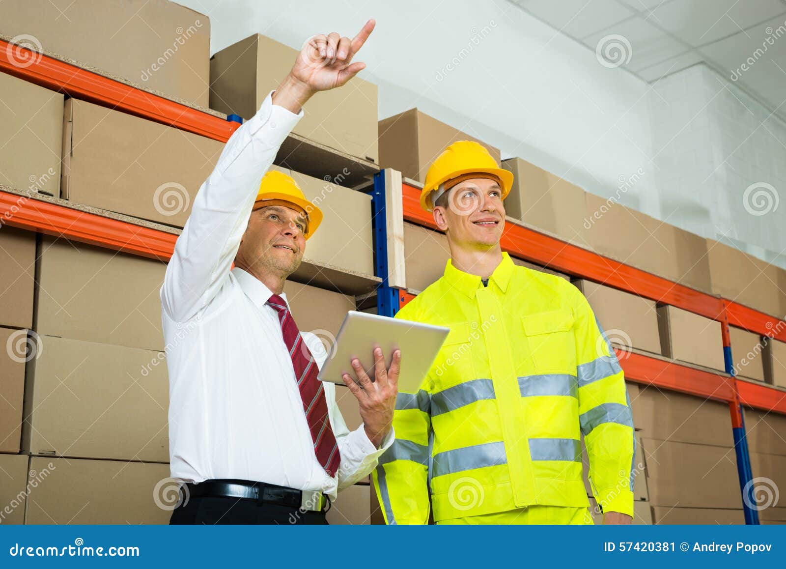 Warehouse Worker and Manager Checking the Inventory Stock Image - Image ...