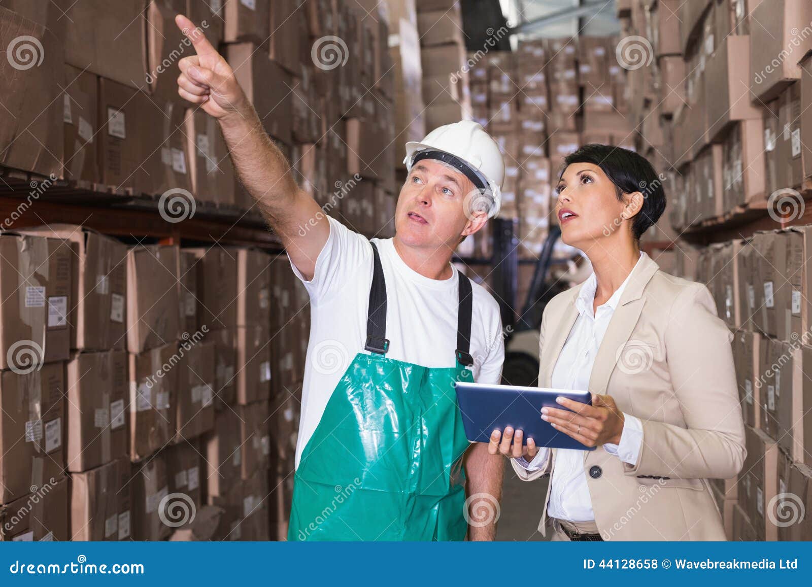 Warehouse Worker and Manager Using Tablet Pc Stock Photo - Image of ...