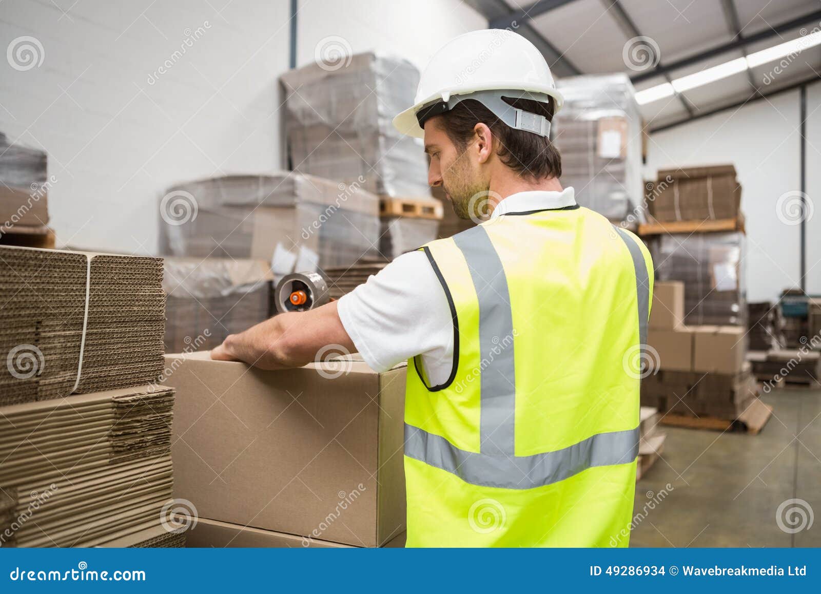 Warehouse Worker Preparing a Shipment Stock Photo - Image of delivery ...
