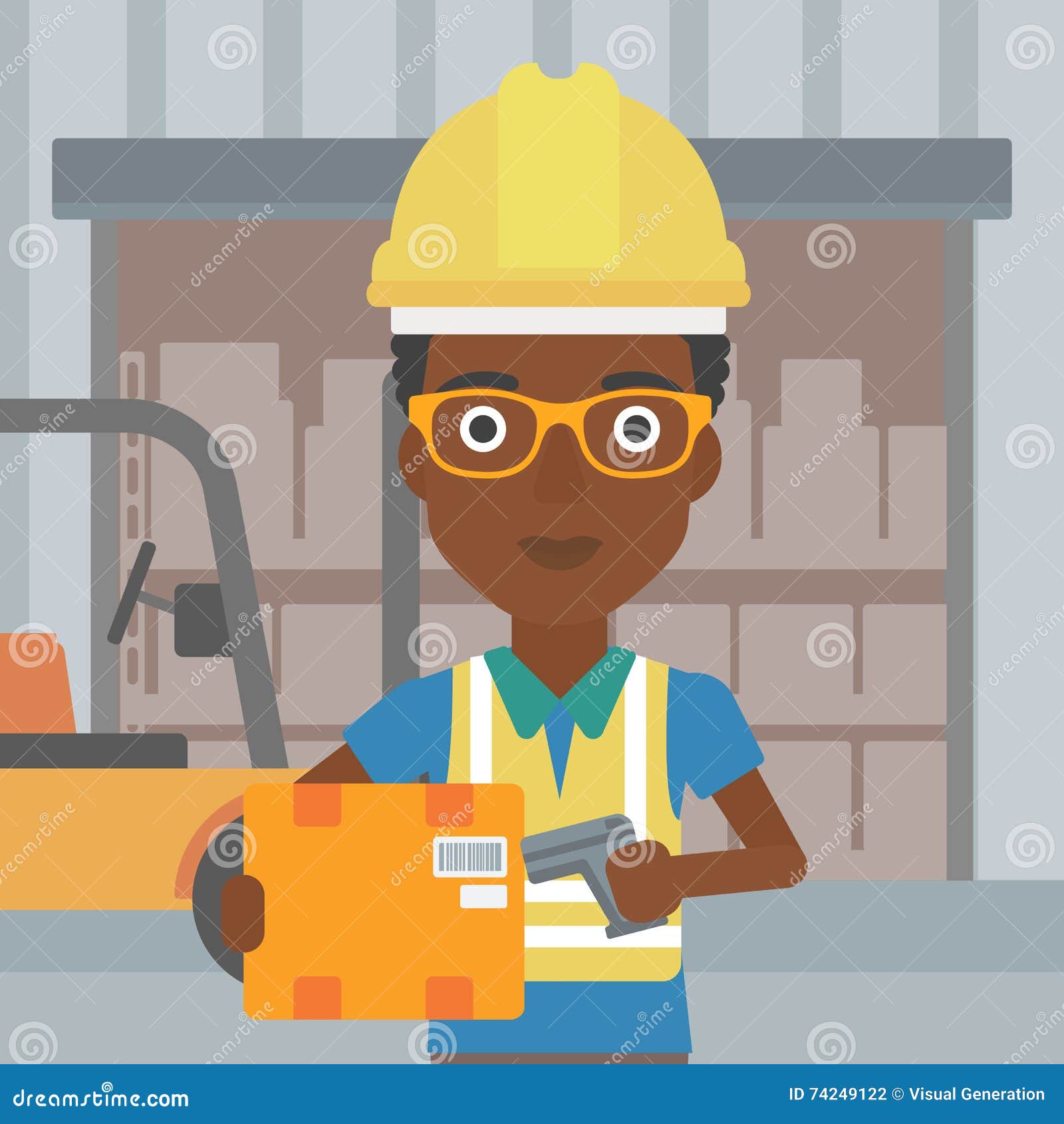 Warehouse Worker People Vector Illustration, Cartoon Line Man Character ...