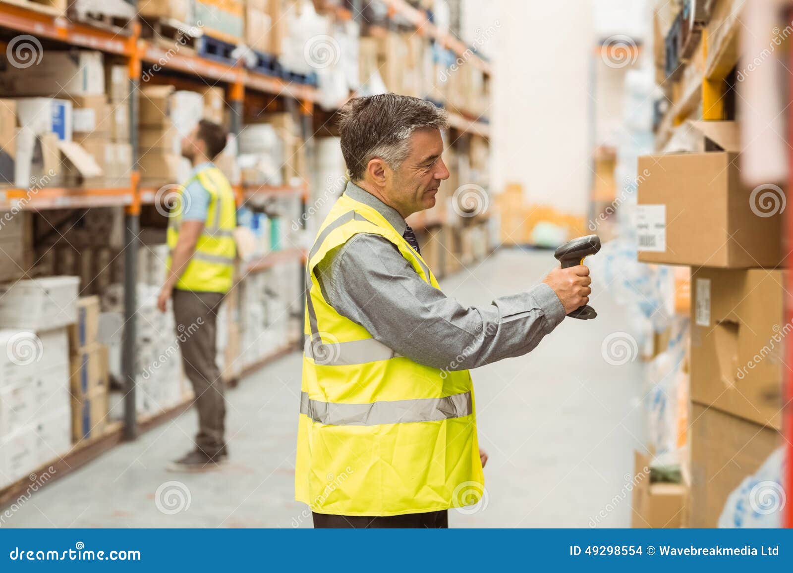 Warehouse Worker Scanning Barcode on Box Stock Photo - Image of pallet ...