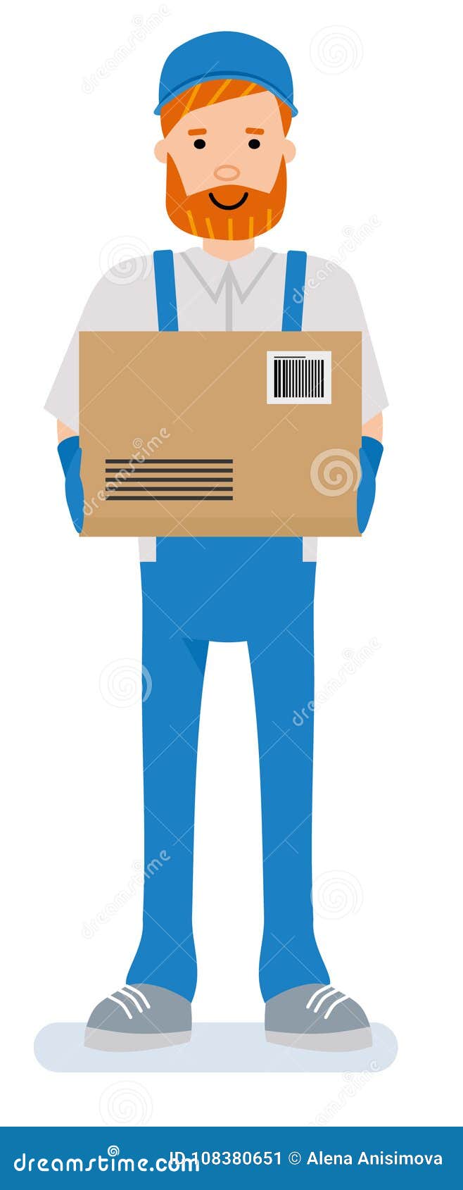 Warehouse Worker Moving Load By Forklift Truck. Cartoon Vector ...