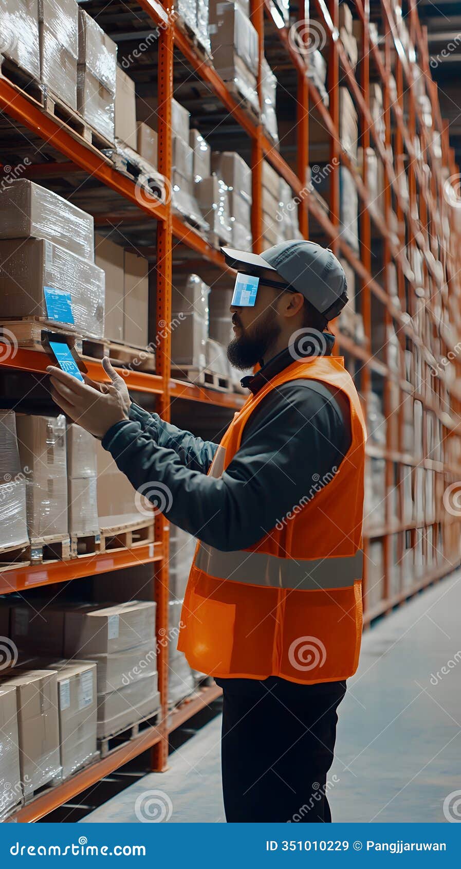 Warehouse Worker Using Augmented Reality To Scan and Track Packages ...